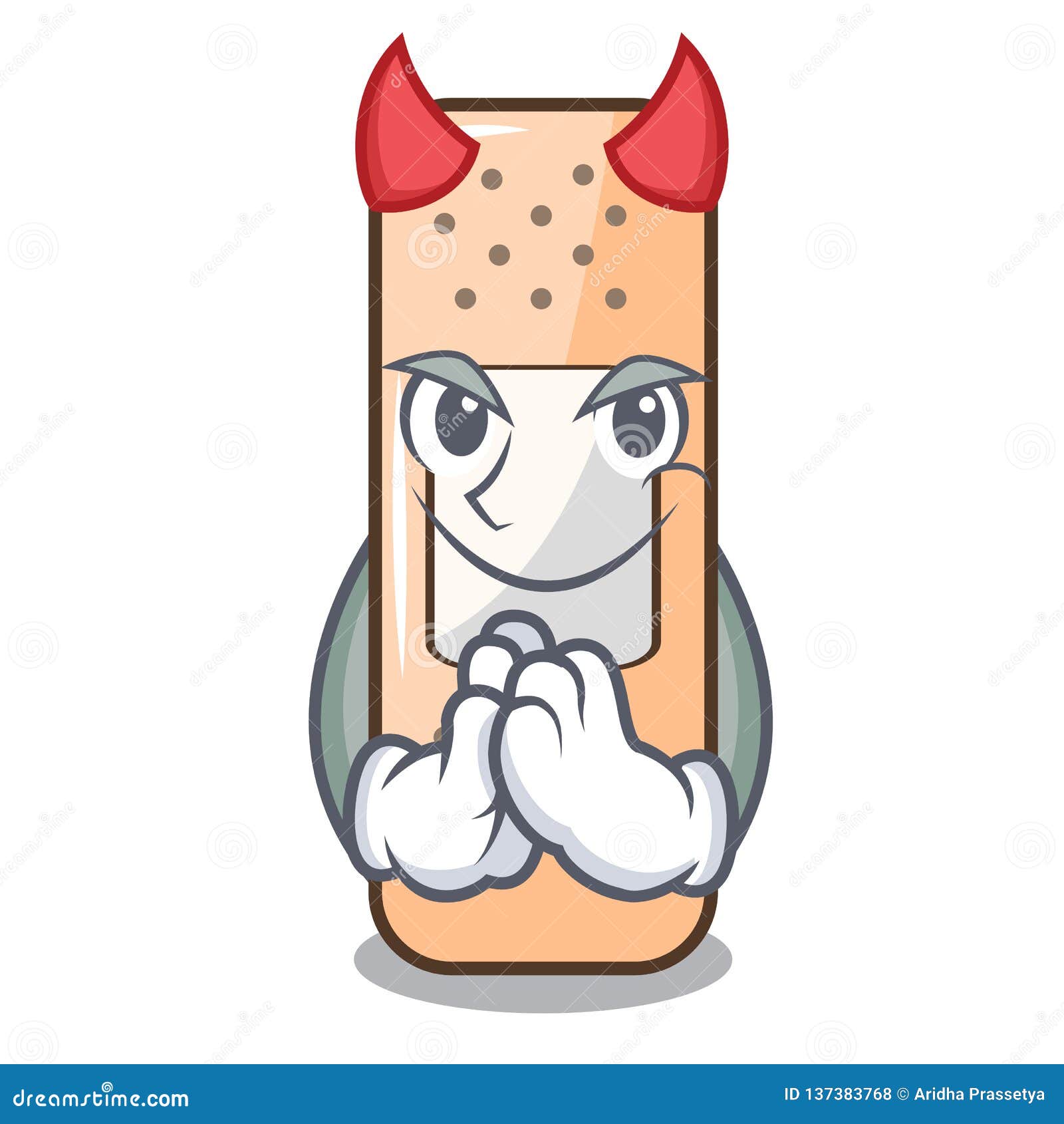 Devil Sticking Plaster on the Mascot Table Stock Vector - Illustration ...