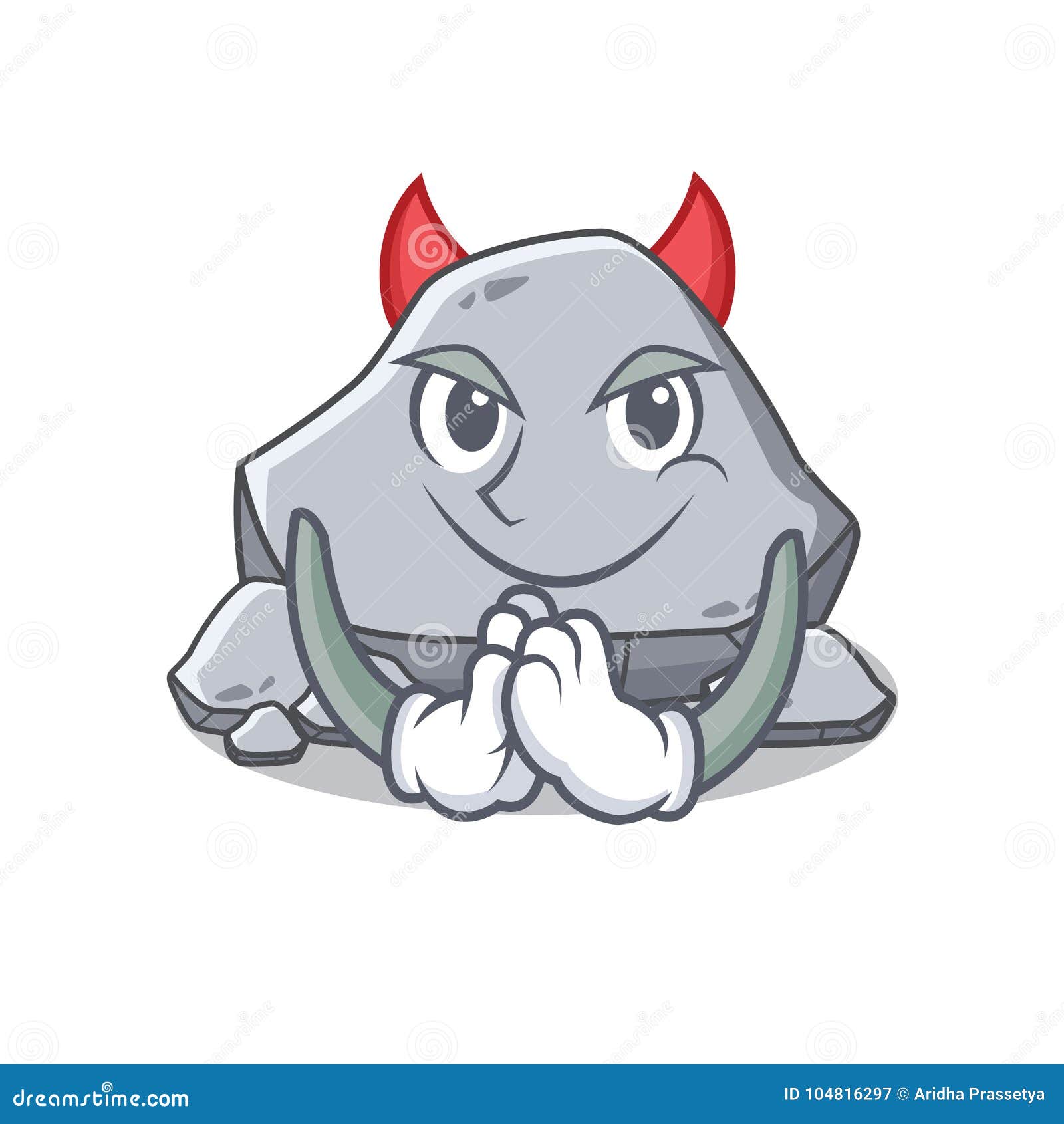 Devil Stone Character Cartoon Style Stock Vector - Illustration of ...