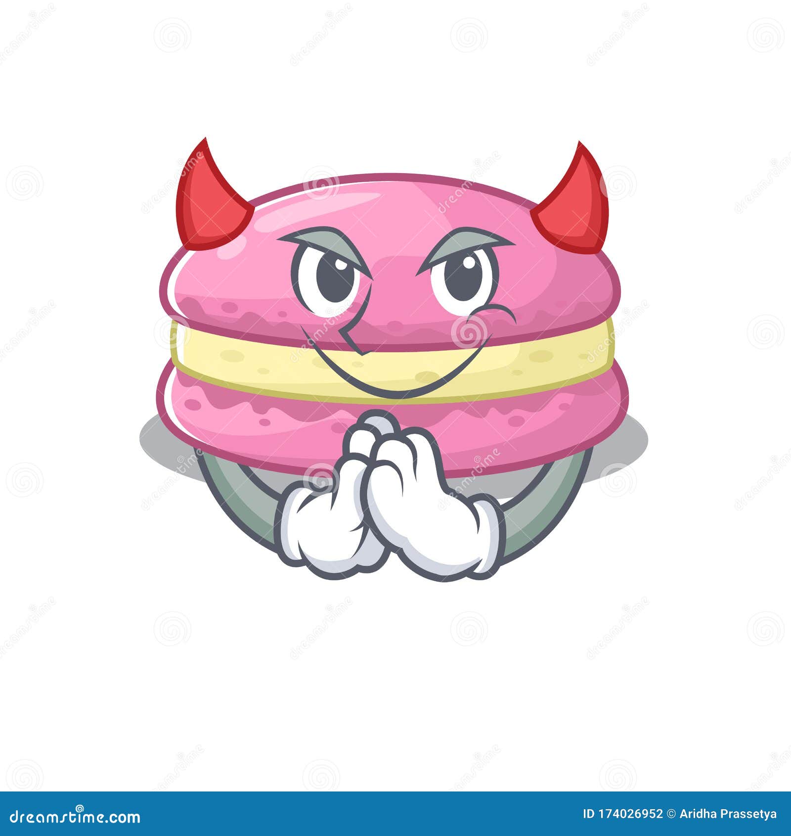 Devil Strawberry Macarons Cartoon in Character Design Stock Vector ...