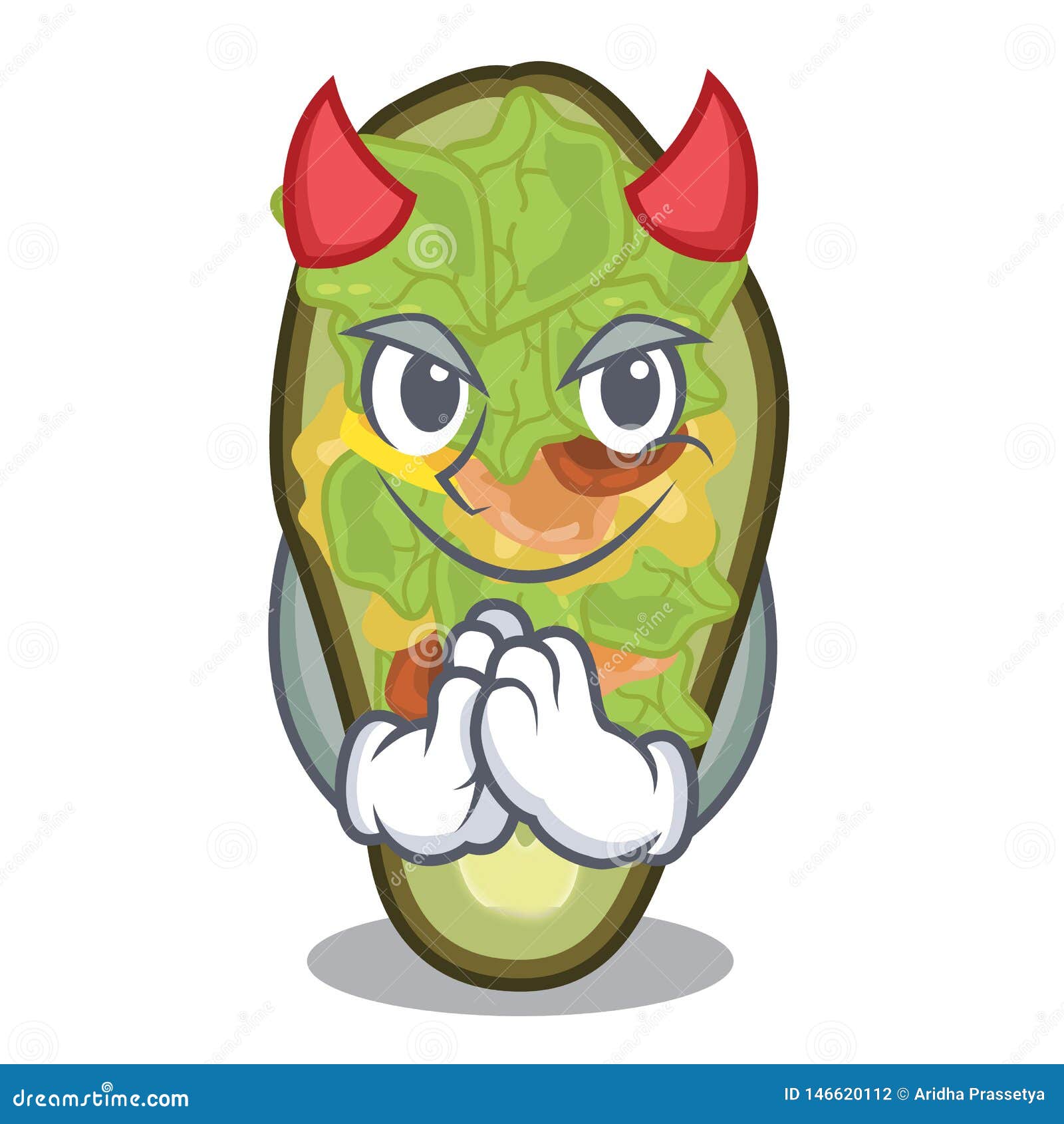 Devil Stuffed Avocado on a Character Board Stock Vector - Illustration ...