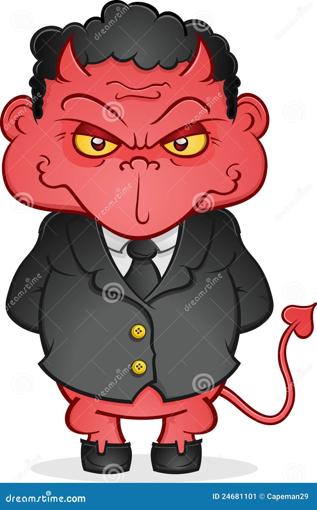 A Monster, A Man With Hooves And A Horn. Vector Illustration ...