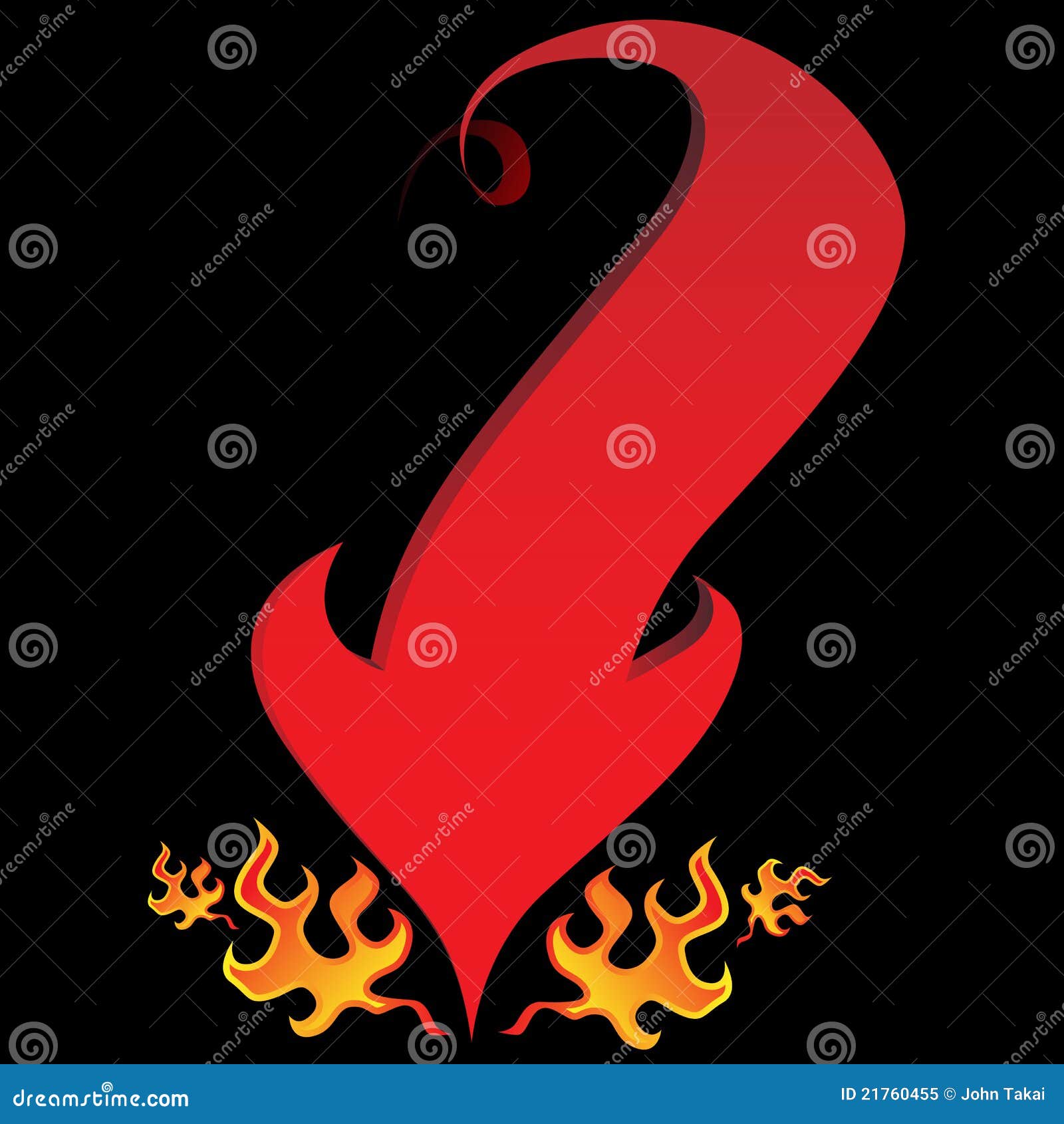 Red Devil Tail Isolated On White Background. Cartoon Style. Clean And ...