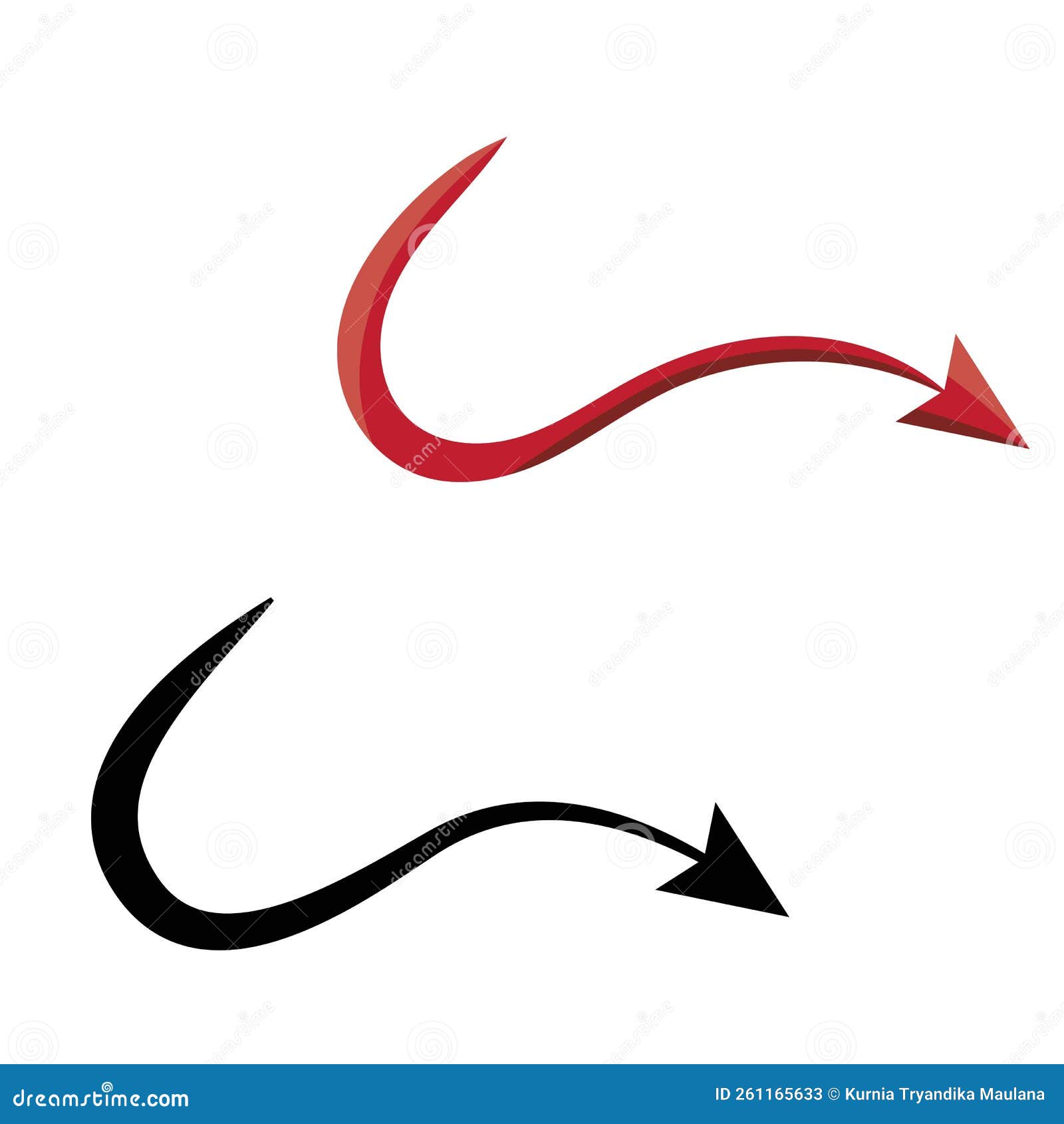 Red Devil Tail Isolated On White Background. Cartoon Style. Clean And ...