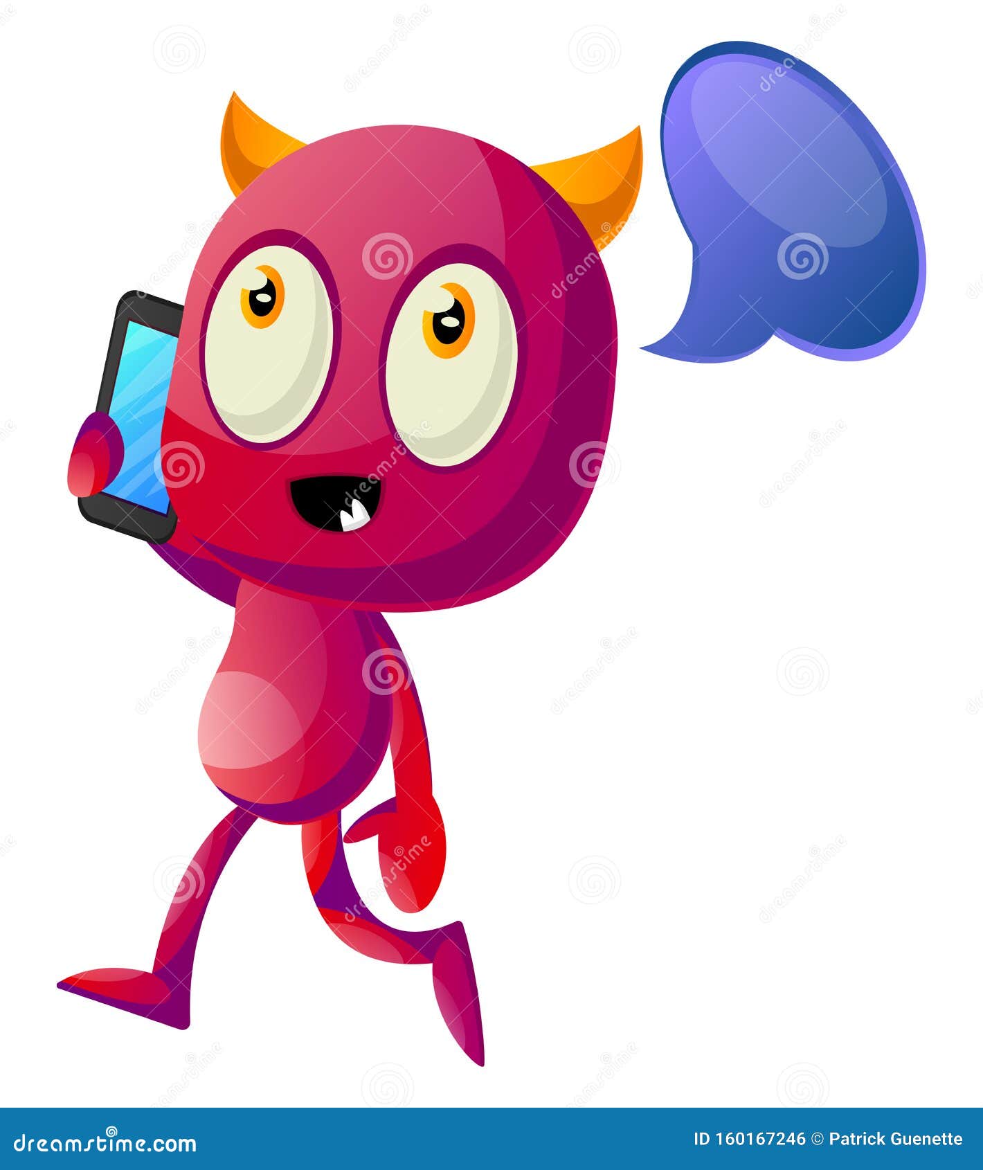 Devil Talking on Cellphone, Illustration, Vector Stock Vector ...