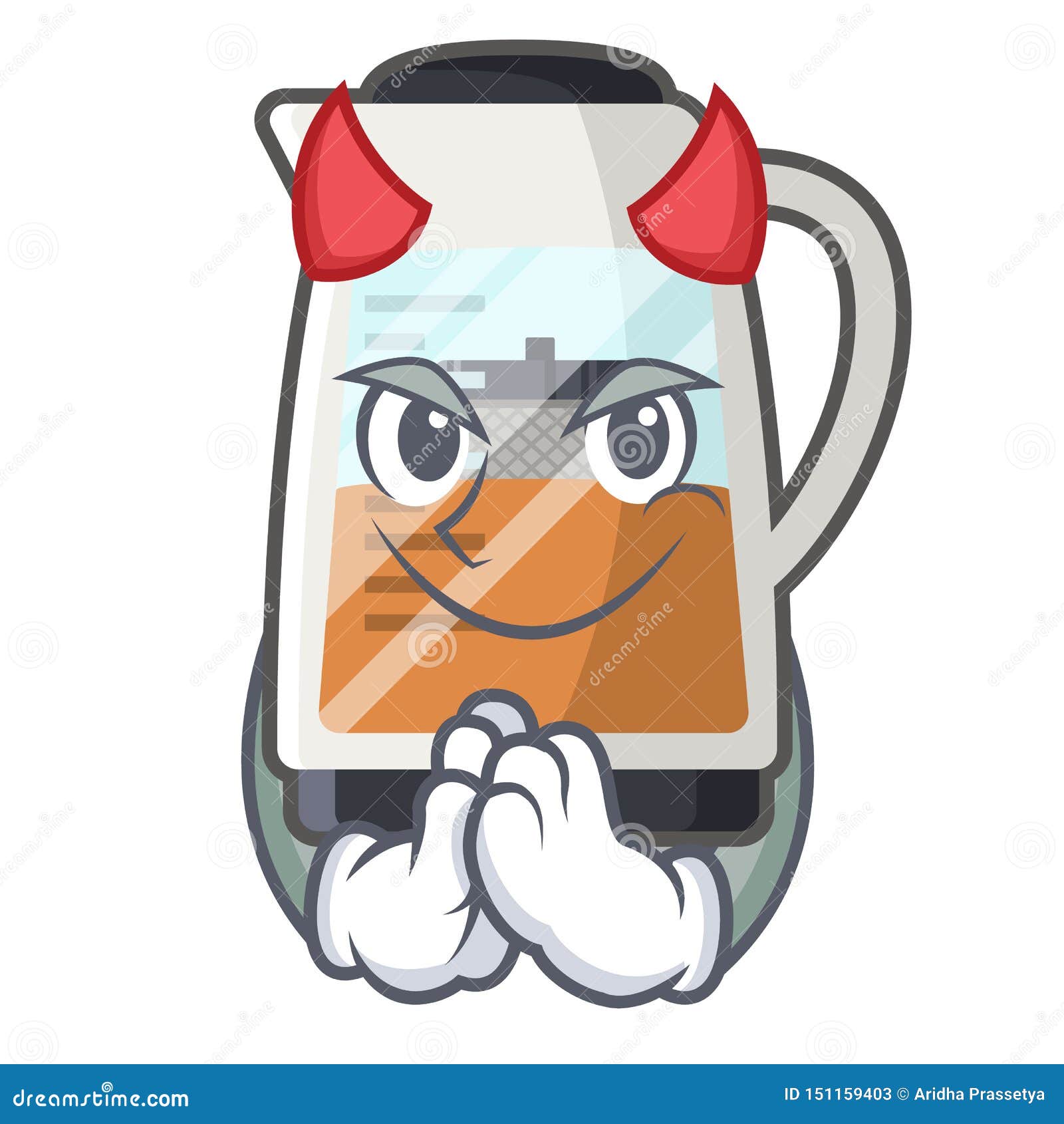 Devil Tea Maker is Served in Cartoon Bottle Stock Vector - Illustration ...