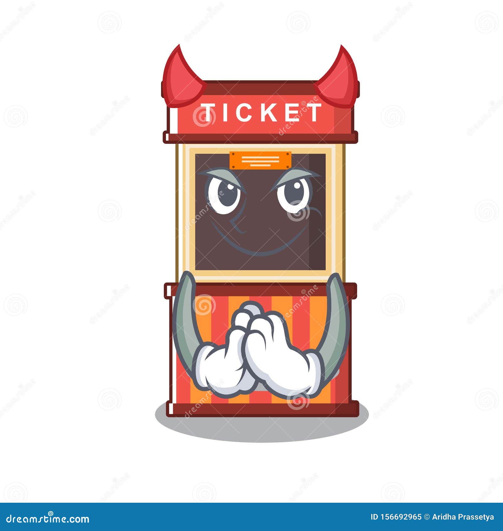 Devil Ticket Booth Isolated with the Cartoon Stock Vector ...