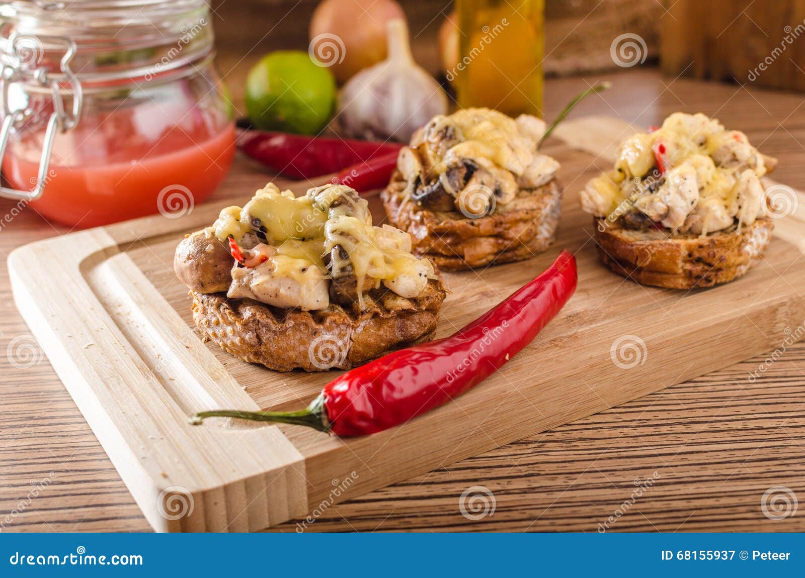 Devil toast with chicken stock image. Image of meal, fast - 68155937