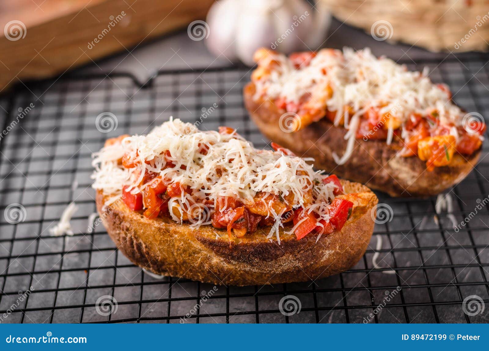Devil Toast Vegetable Chicken Cheese Stock Image - Image of club ...