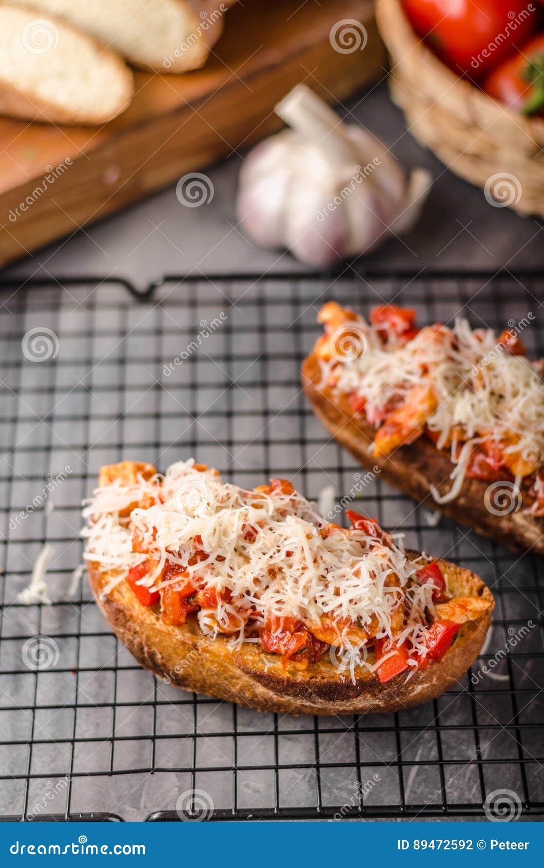 Devil Toast Vegetable Chicken Cheese Stock Photo - Image of organic ...