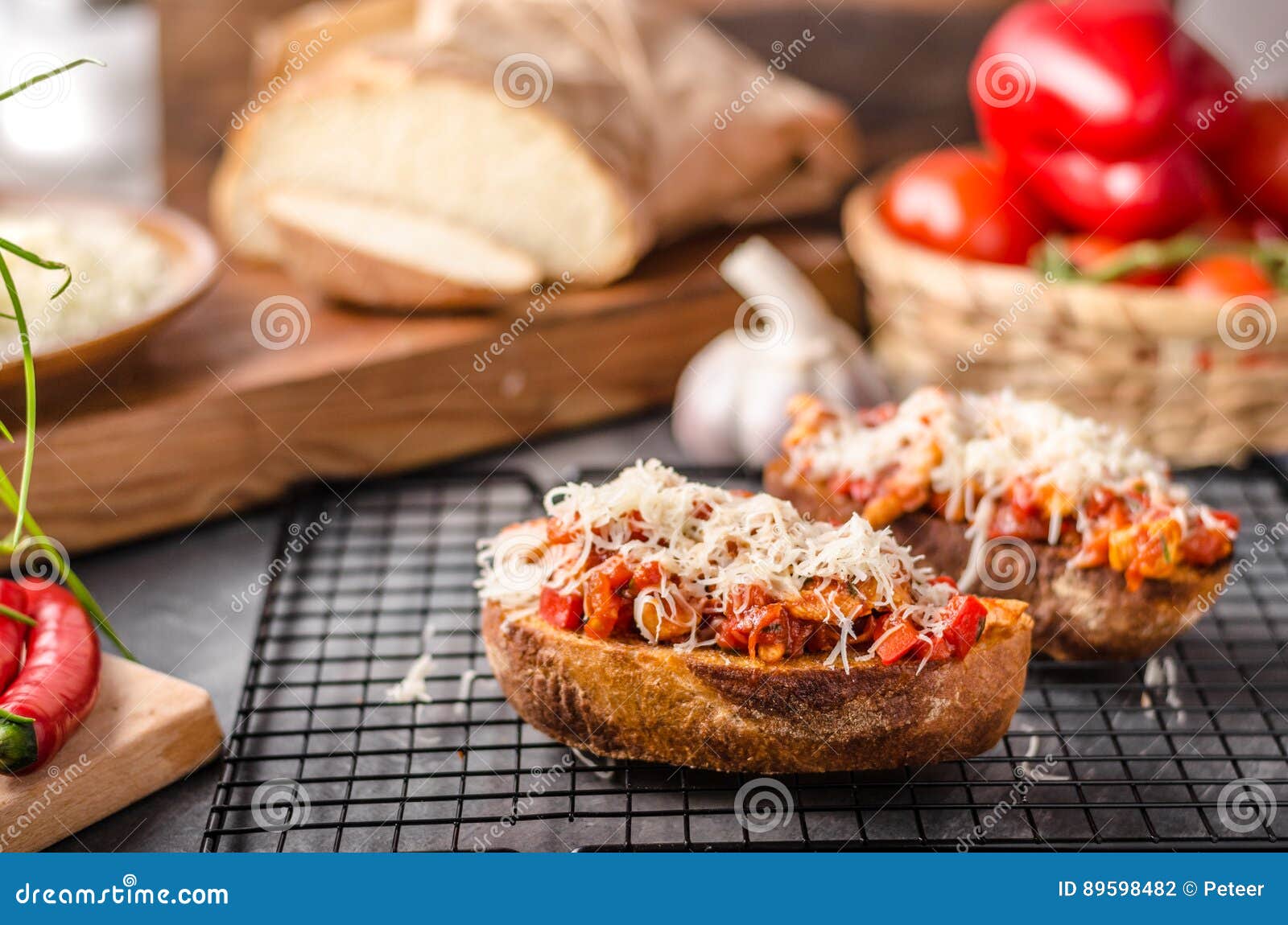 Devil Toast Vegetable Chicken Cheese Stock Photo - Image of panini ...