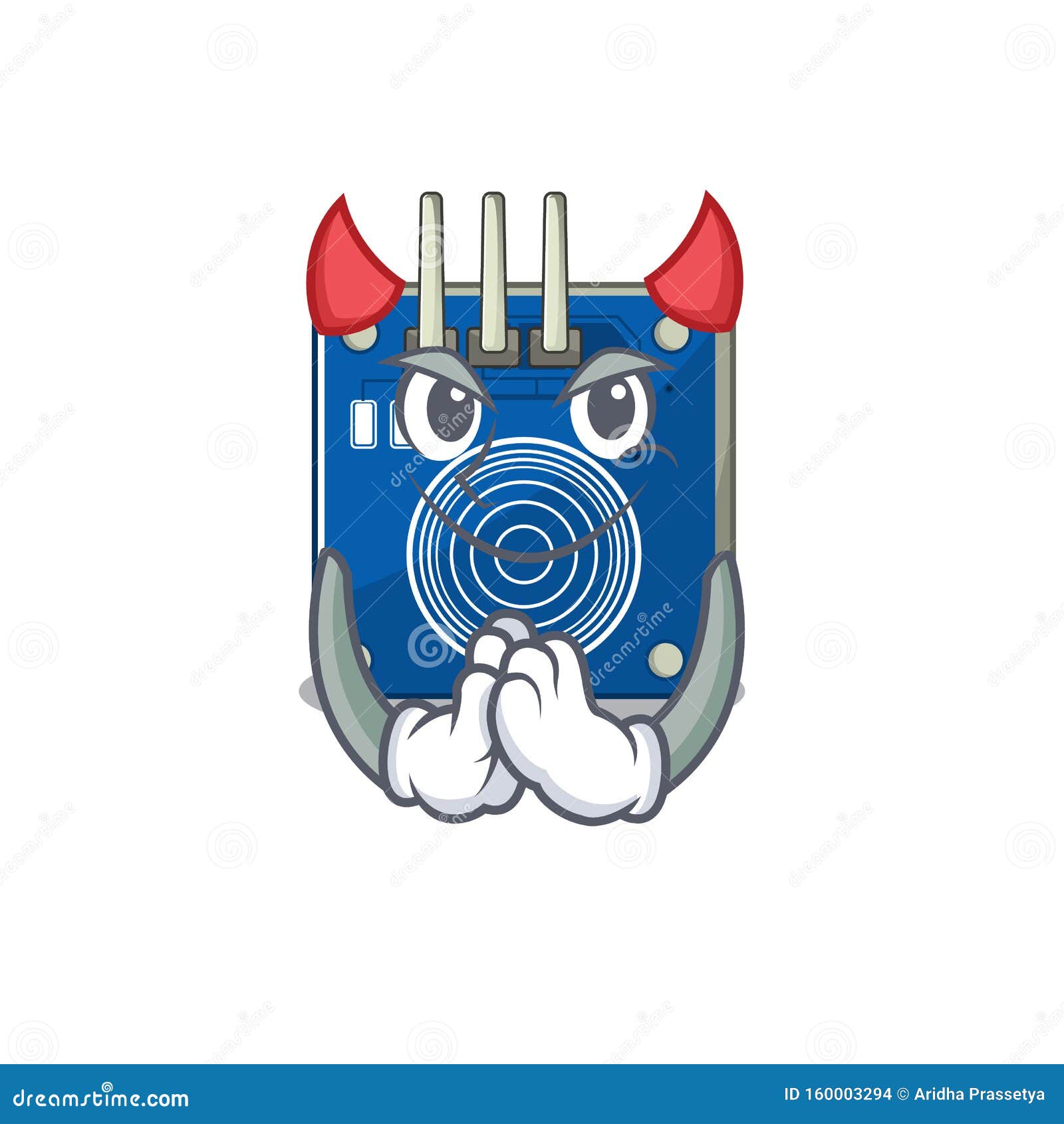 Devil Touch Sensor Clings To Mascot Wall Stock Vector - Illustration of ...