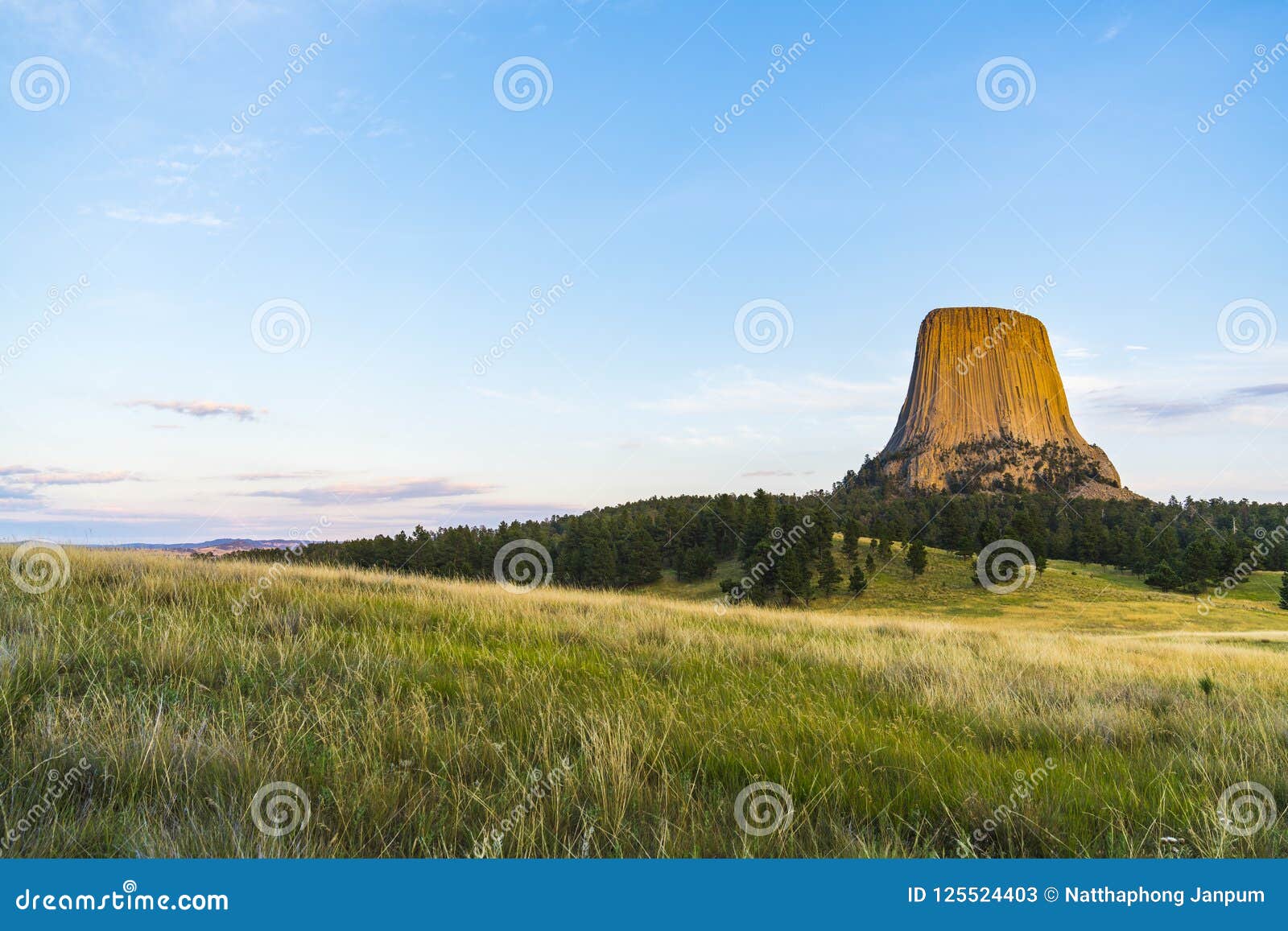 Devil Tower at Sunset,wyoming,usa. Stock Image - Image of national ...