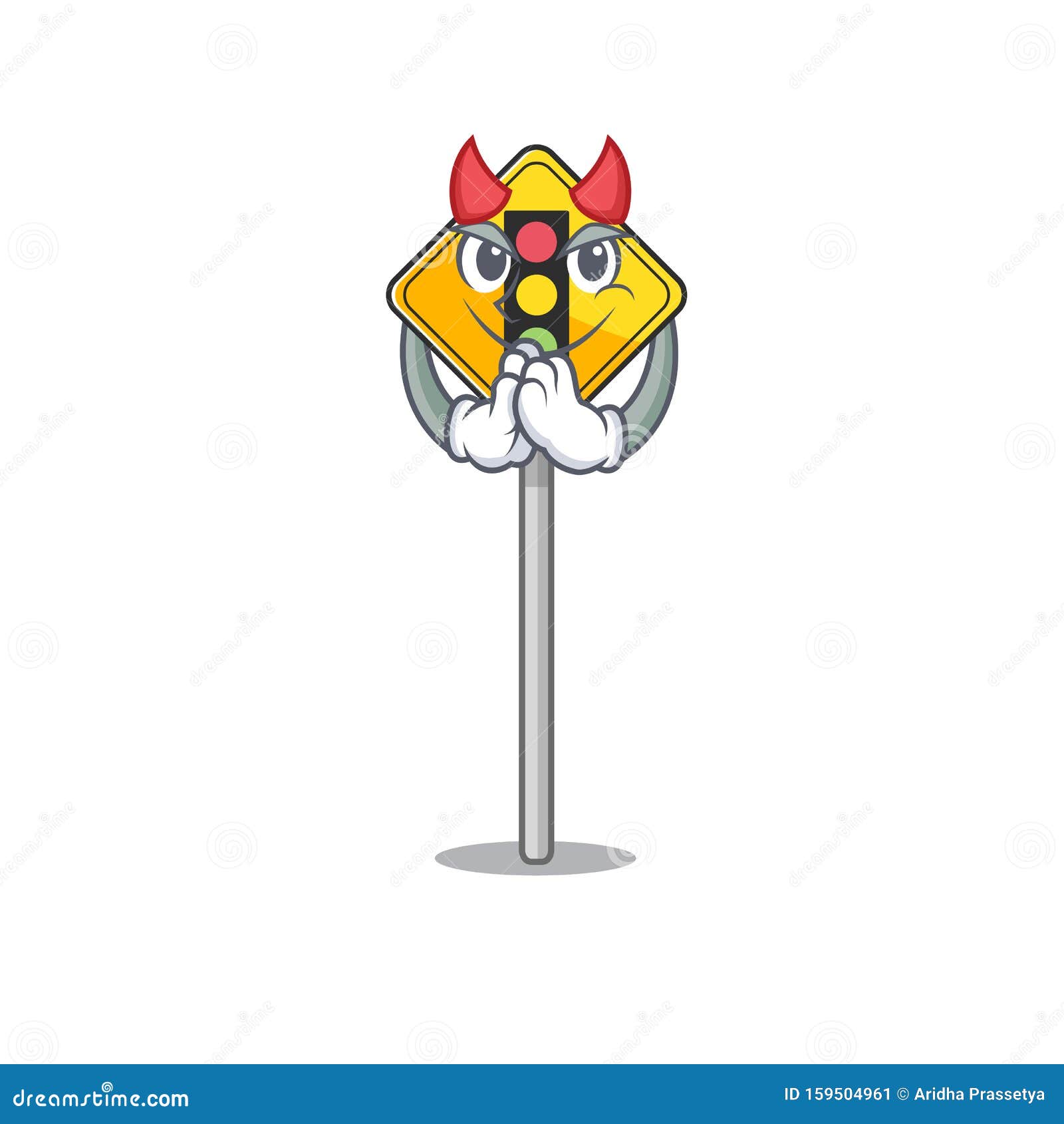 Devil Traffic Light Ahead in Shape Mascot Stock Vector - Illustration ...
