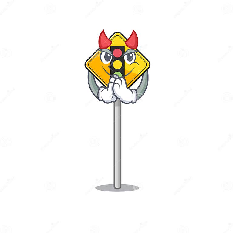 Devil Traffic Light Ahead in Shape Mascot Stock Vector - Illustration ...