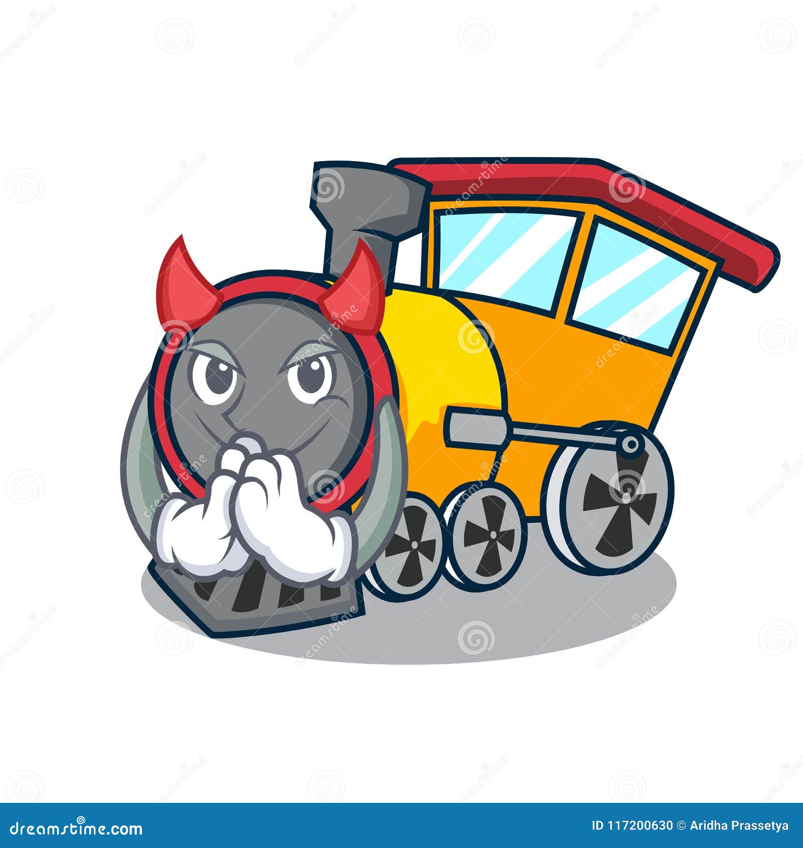 Devil Train Mascot Cartoon Style Stock Vector - Illustration of public ...