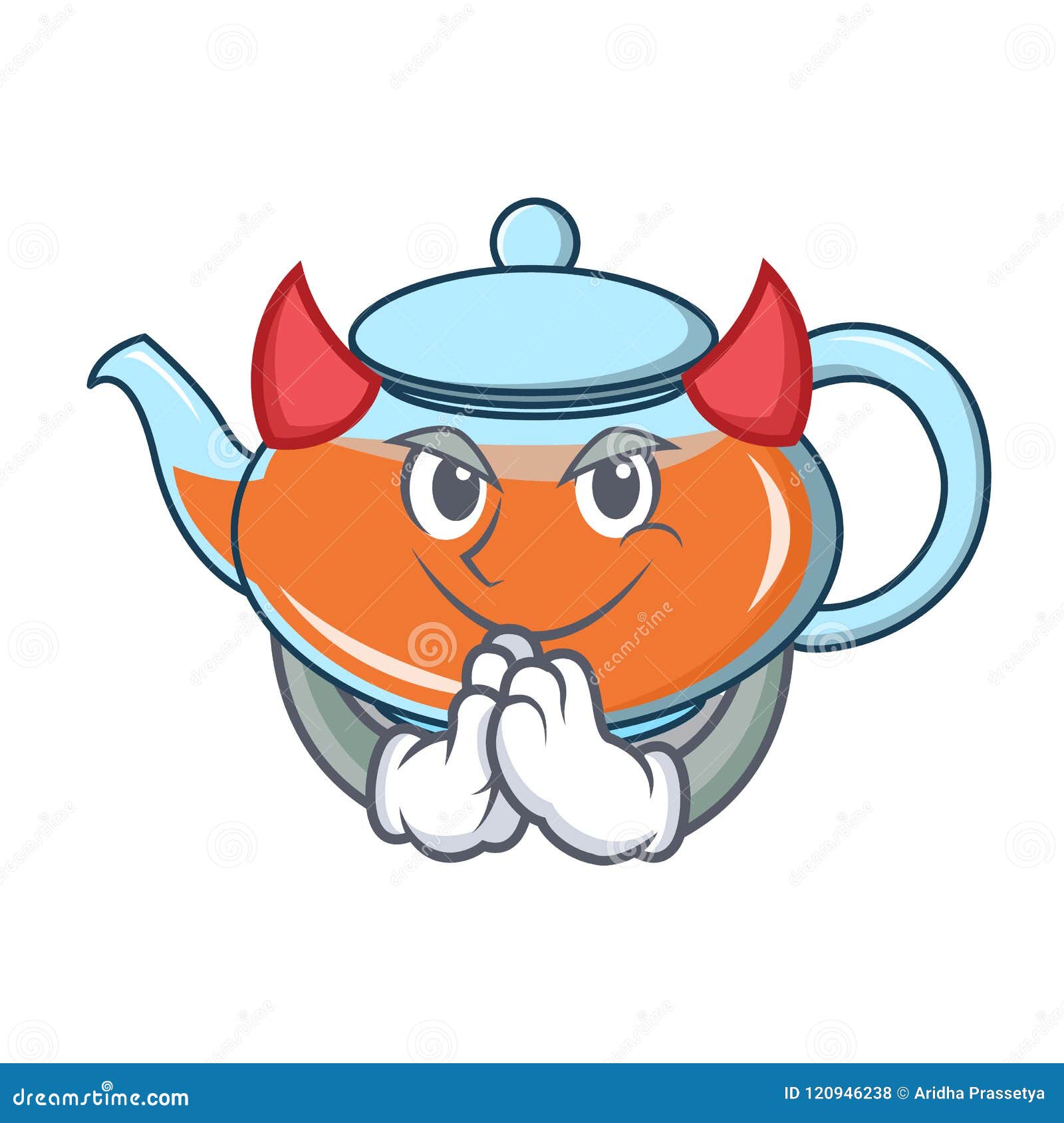 Devil Transparent Teapot Character Cartoon Stock Vector - Illustration ...