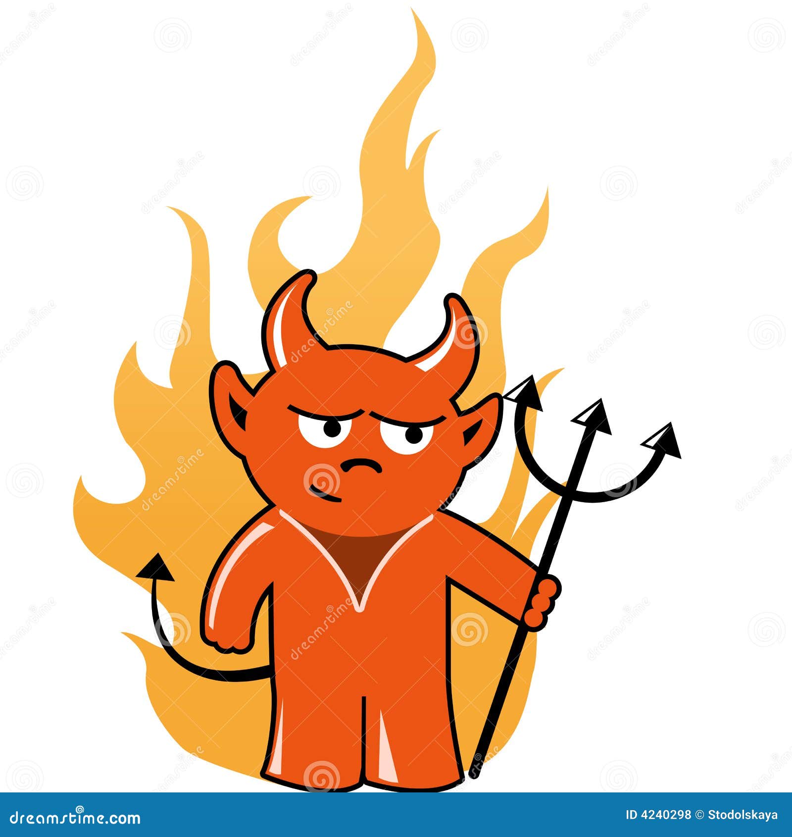 Devil with trident stock vector. Illustration of lucifer - 4240298