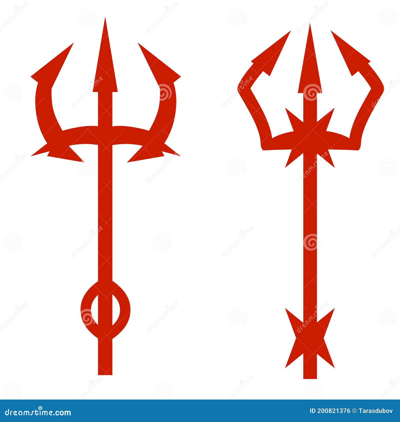 Trident With A Hell Fire On A Yellow Background Vector Illustration ...