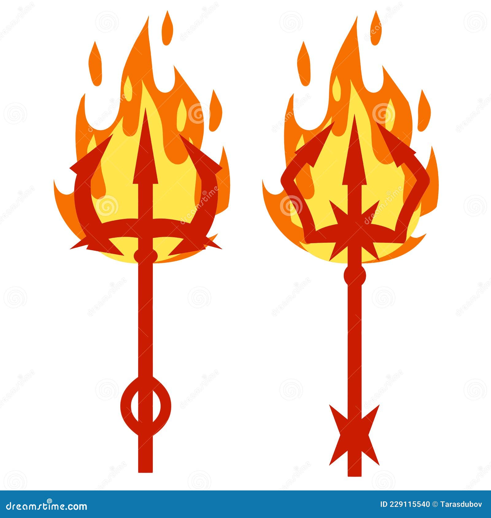 Devil Trident. Hell Fork. Cartoon Flat Illustration. Stock Vector ...