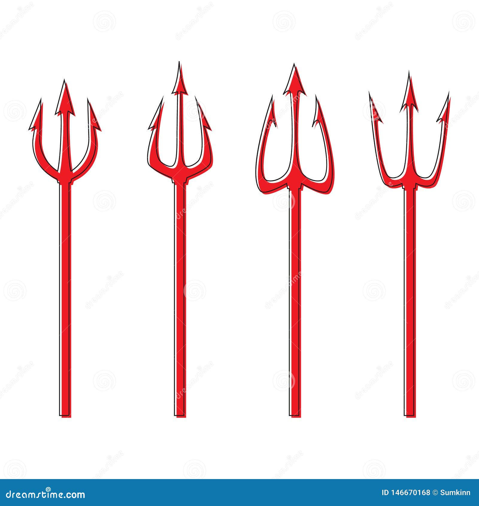 Devil With A Trident Cartoon Vector | CartoonDealer.com #3077431