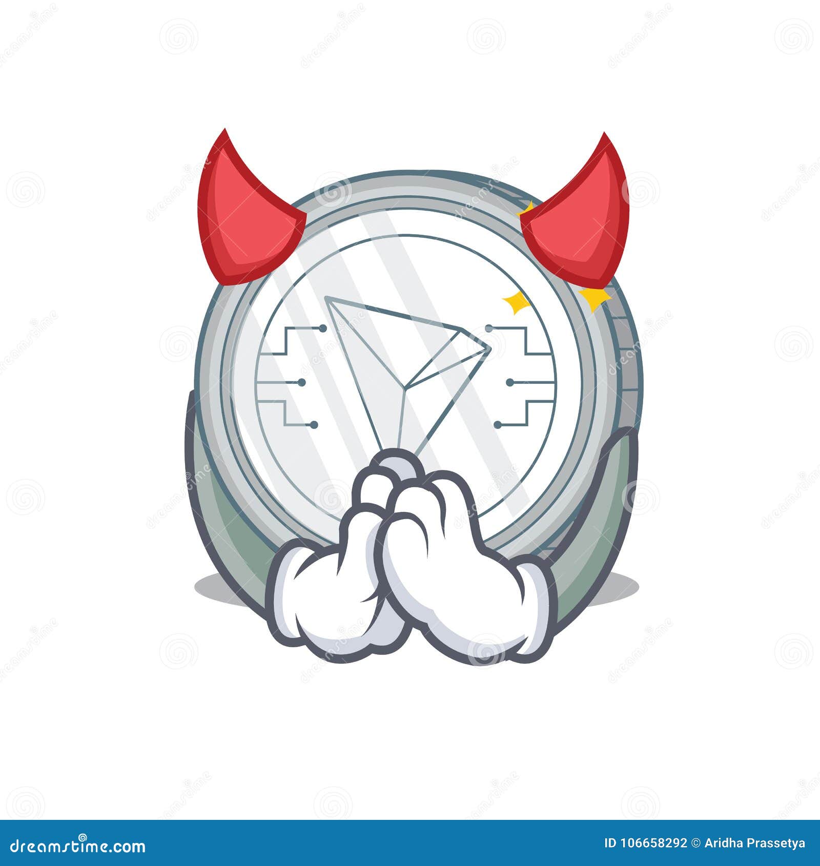 Devil Tron Coin Character Cartoon Stock Vector - Illustration of ...