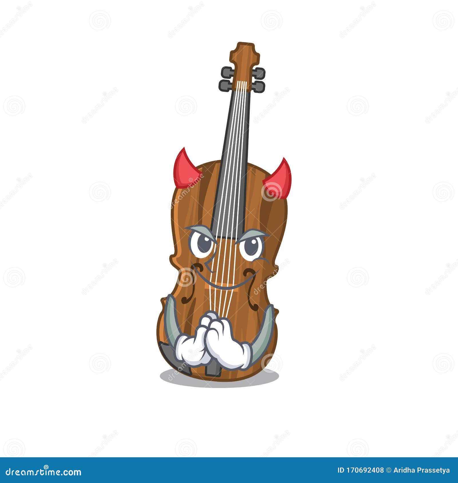 Devil Violin Cartoon in the Character Design Stock Vector ...