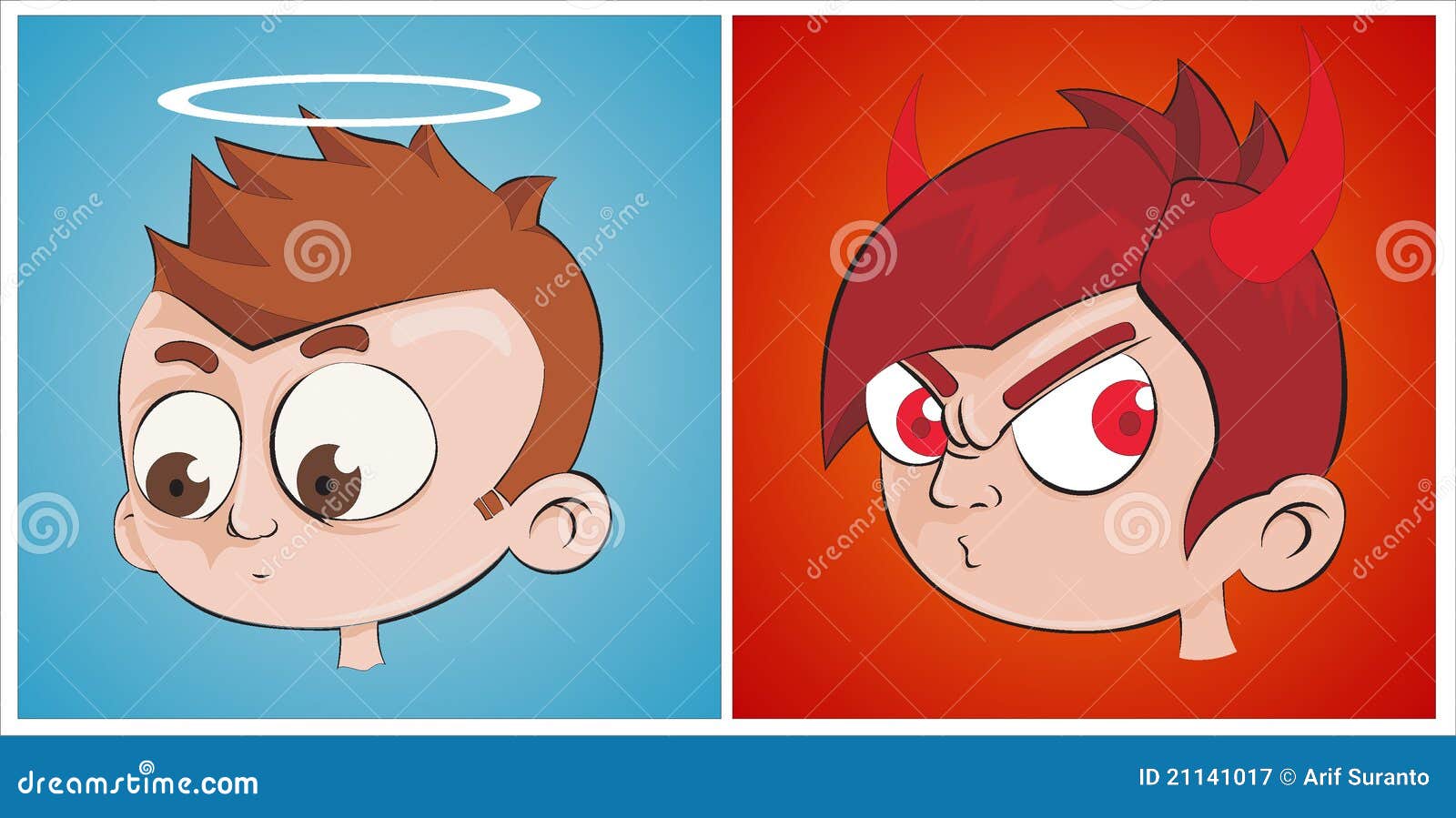 Devil vs Angel stock illustration. Illustration of holiday - 21141017