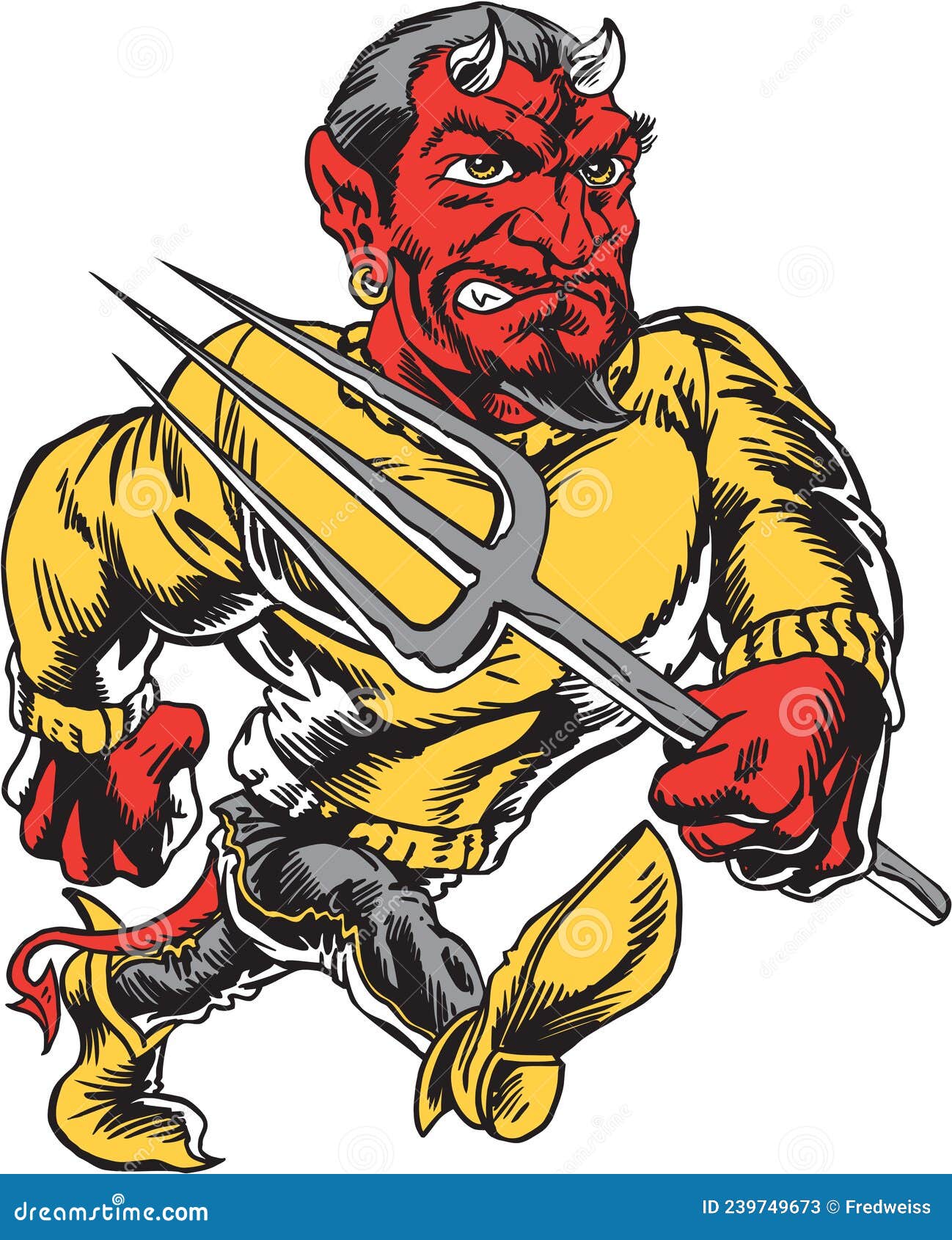 Devil Walking Tough Vector Illustration Stock Vector - Illustration of ...