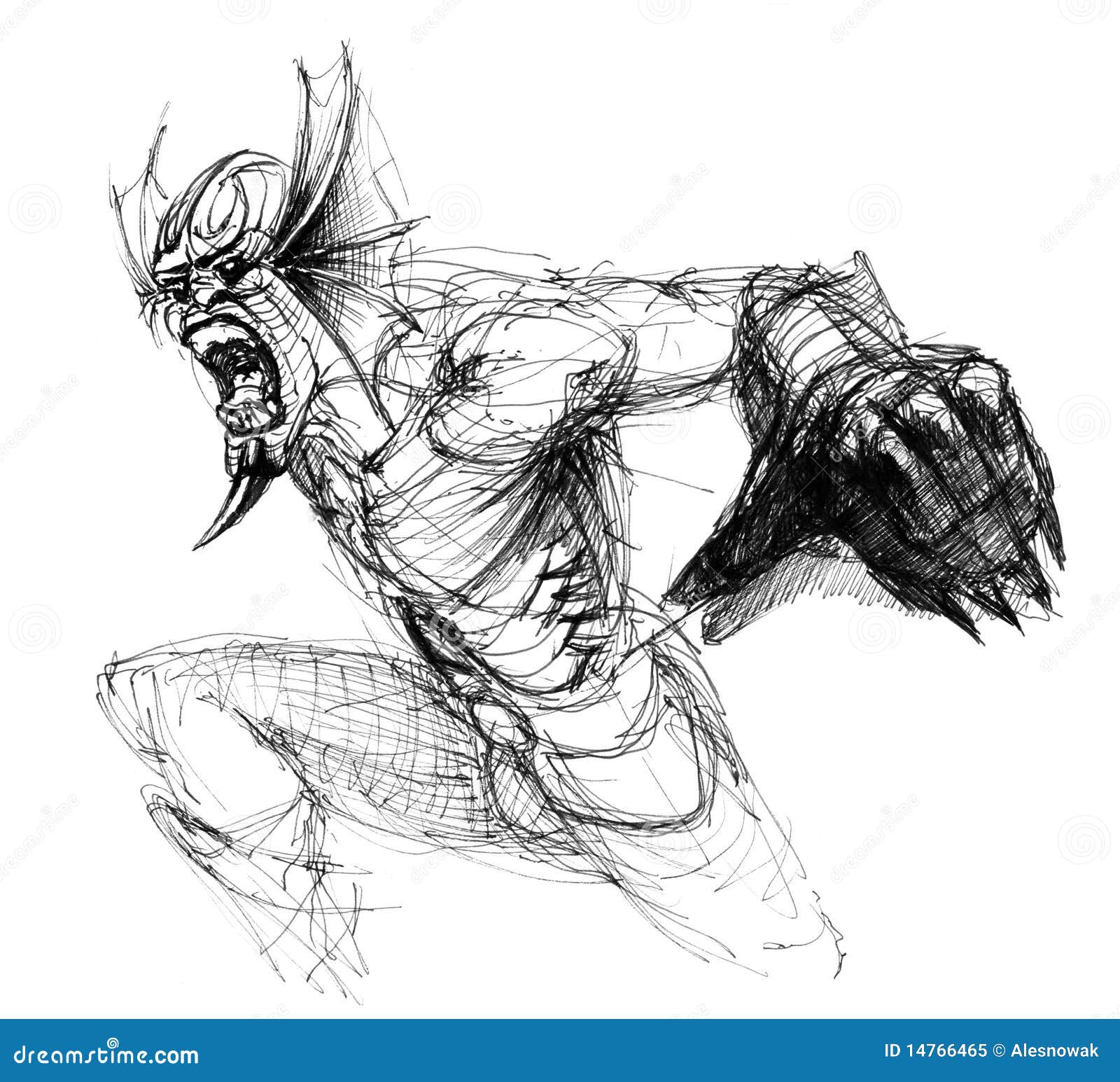 Devil Warrior With Demonic Mount, Digital Art Illustration, Generative ...