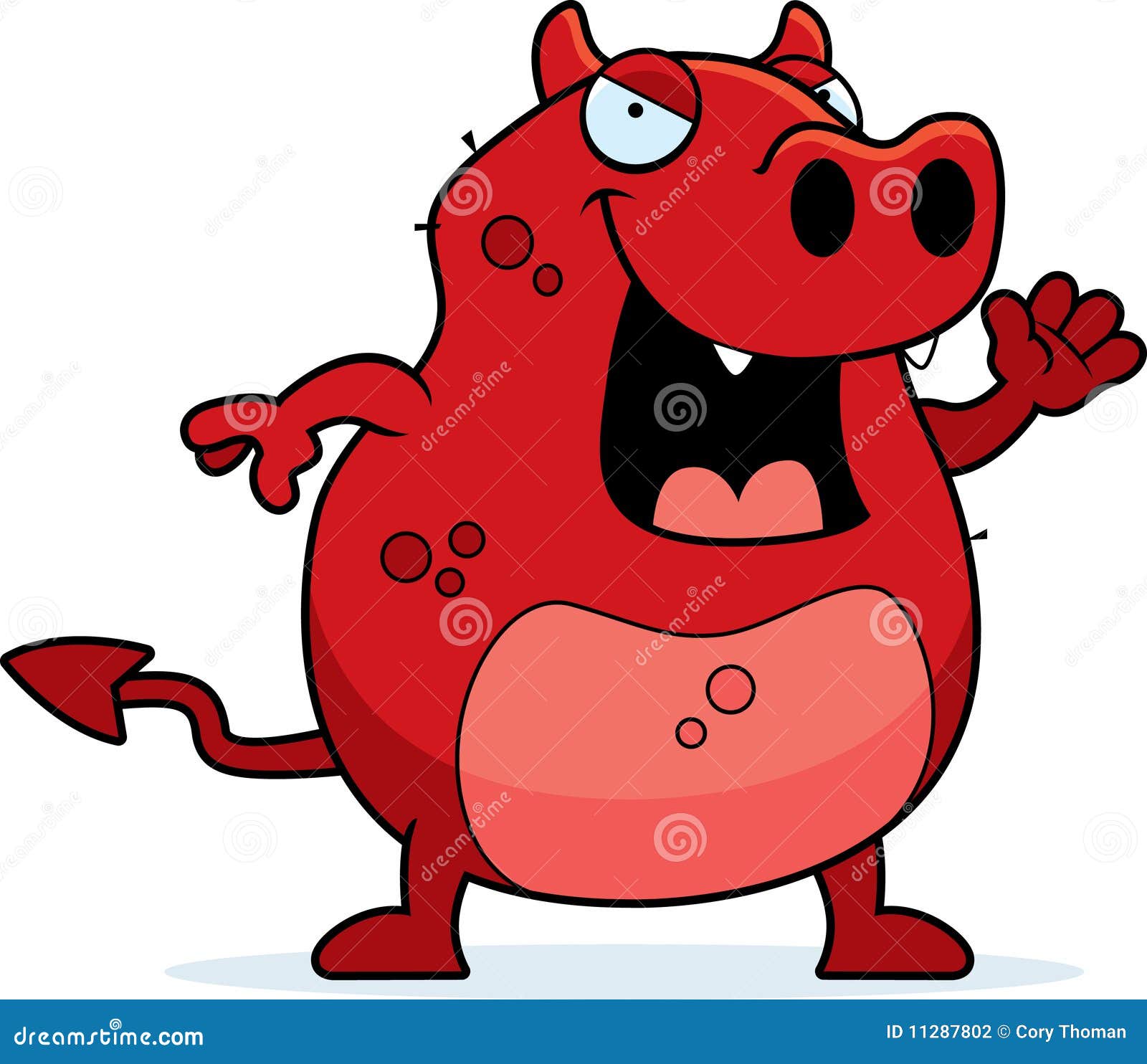 Devil Waving stock vector. Illustration of cartoon, mean - 11287802