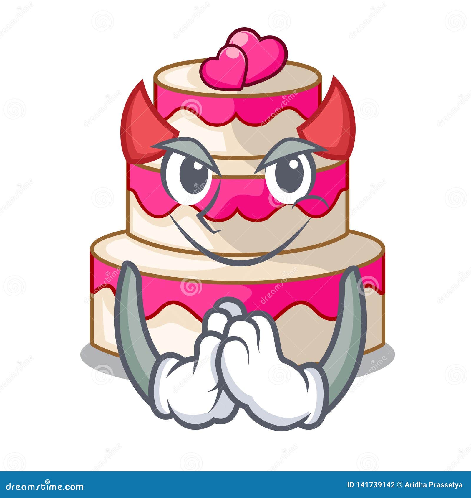 Devil Wedding Cake in a Cartoon Fridge Stock Vector - Illustration of ...