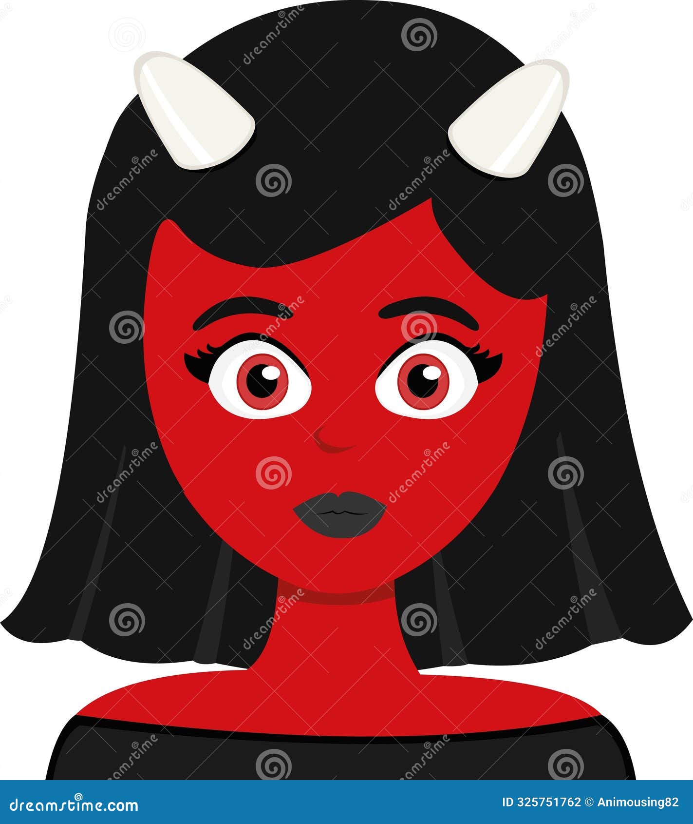 Devil woman stock vector. Illustration of horns, horror - 325751762
