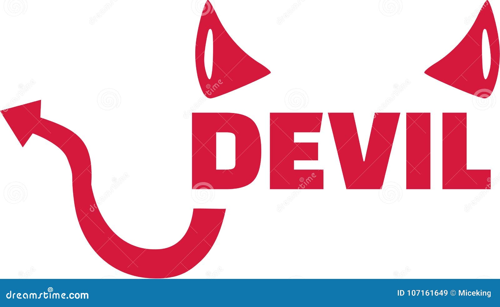 Bad Red Devil Word And Corresponding Illustration, Cartoon Character ...