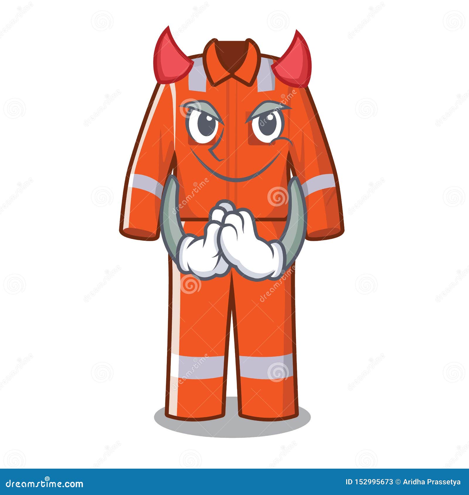 Devil Work Overalls Placed in Cartoon Lockers Stock Vector ...