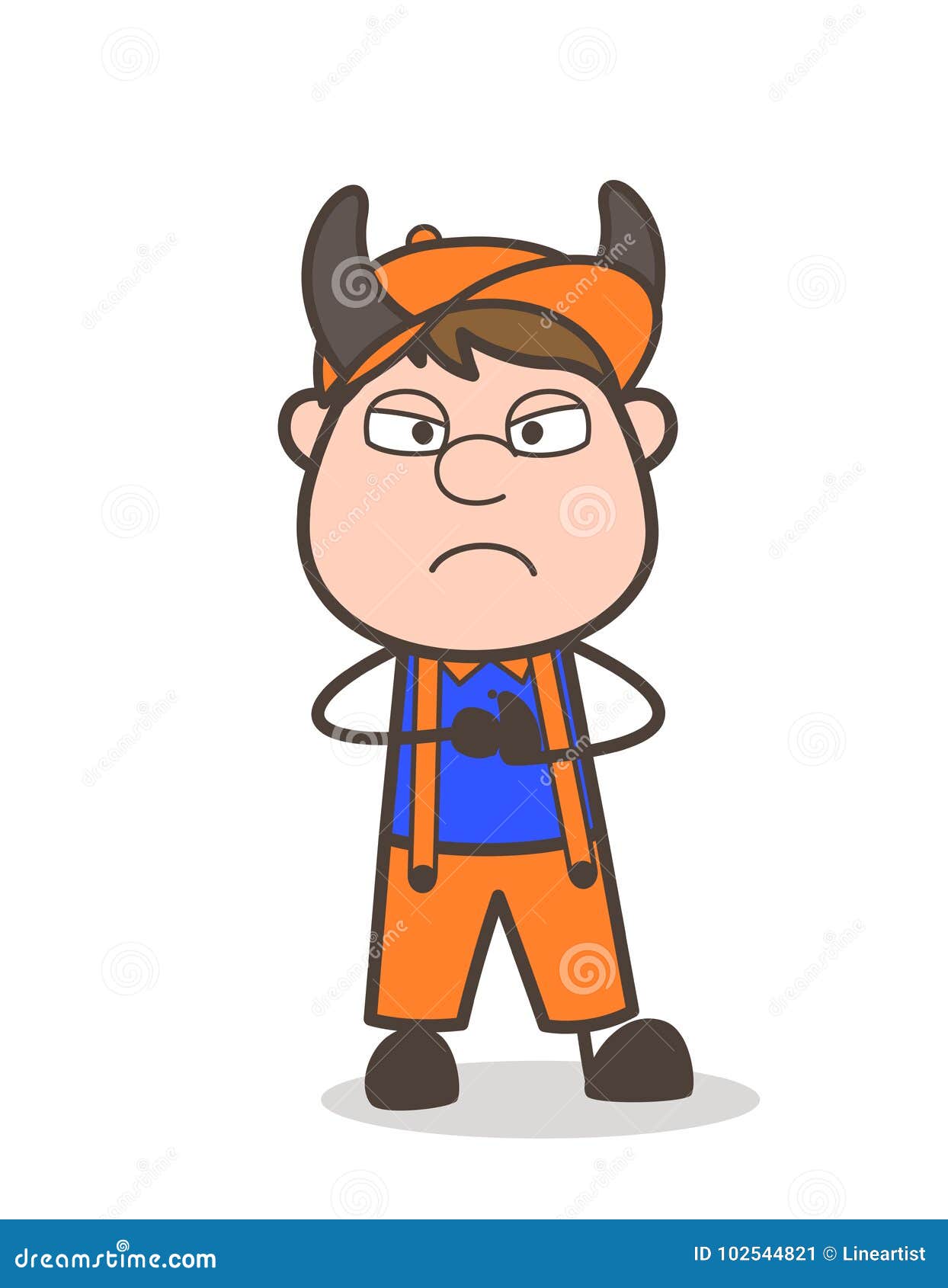 Devil Worker in Angry Mood Vector Illustration Stock Illustration ...