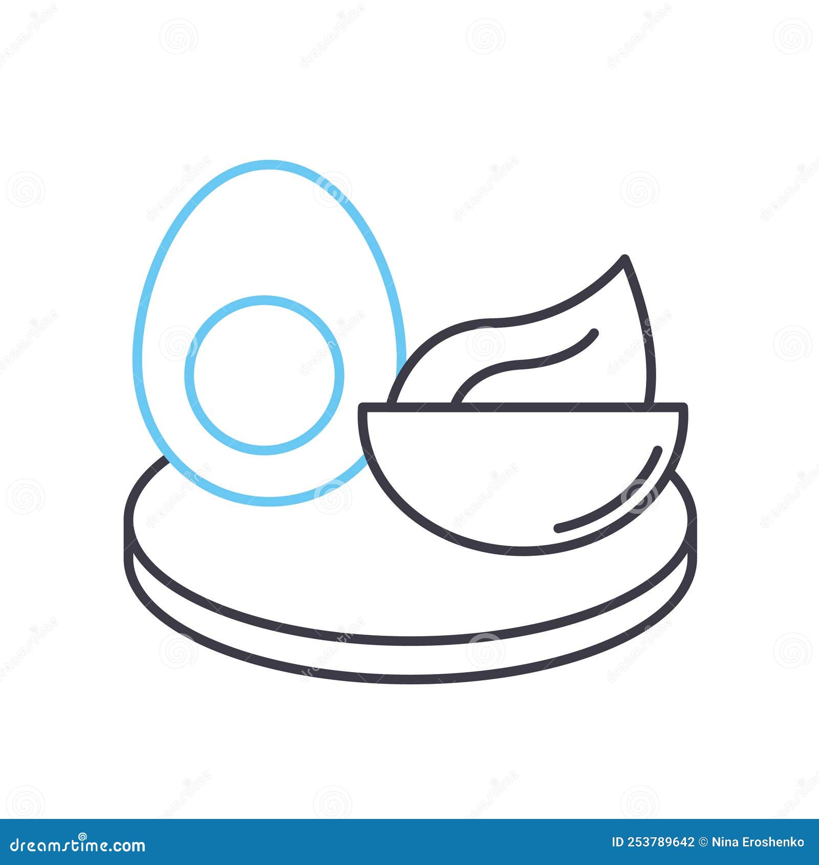 Deviled Eggs Line Icon, Outline Symbol, Vector Illustration, Concept Sign Stock Vector ...