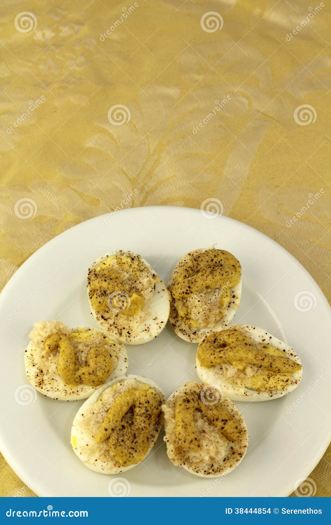 Deviled Eggs on a Plate stock photo. Image of salt, plate - 38444854