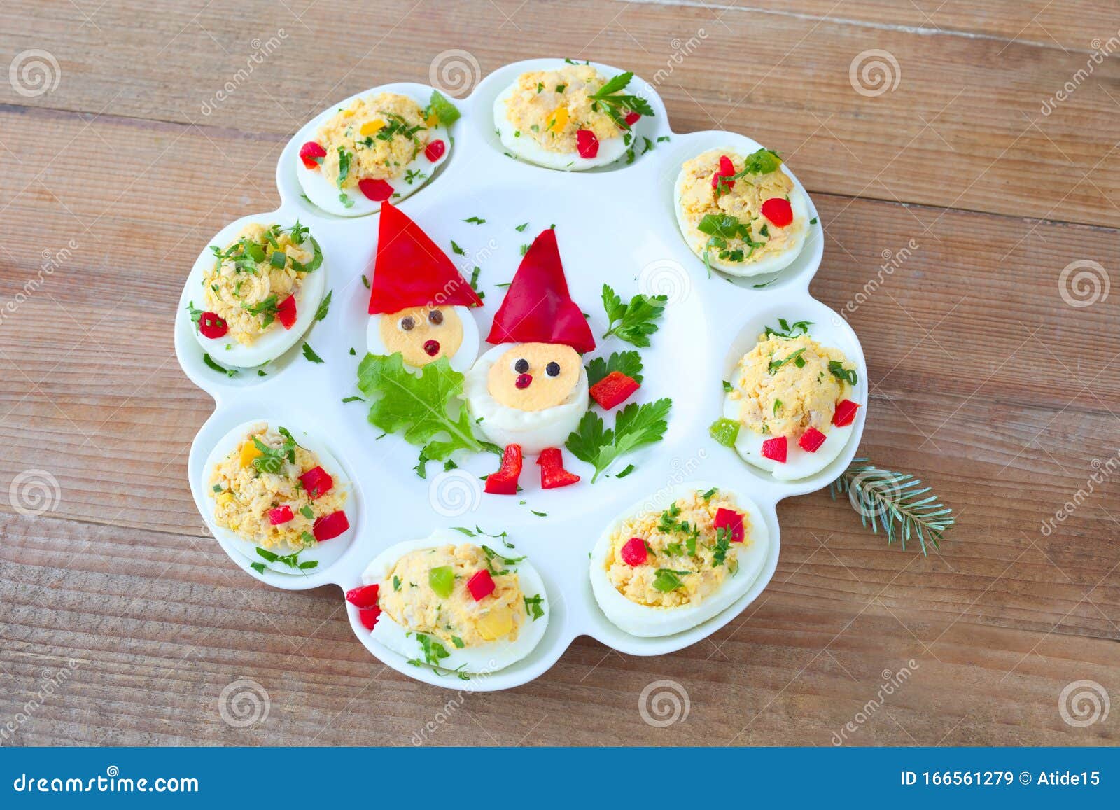 Christmas filled eggs stock image. Image of boil, savory - 166561279