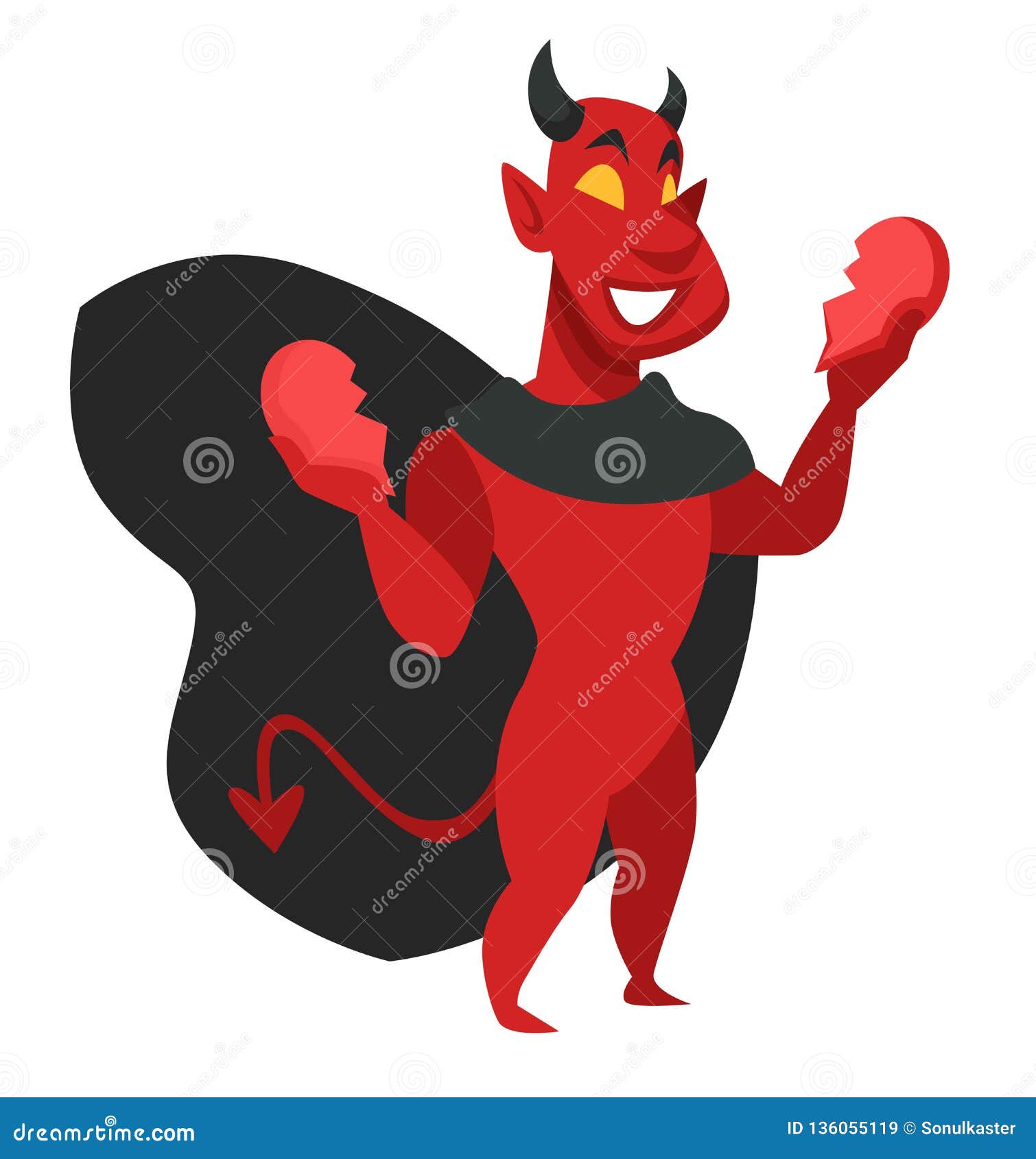 Devilish Character with Evil Thoughts Satan Smiling with Grin Stock Vector - Illustration of ...