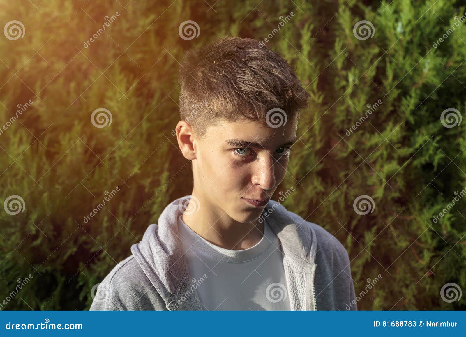 Devilish Looking Teenage Boy Stock Image - Image of joking, smirk: 81688783