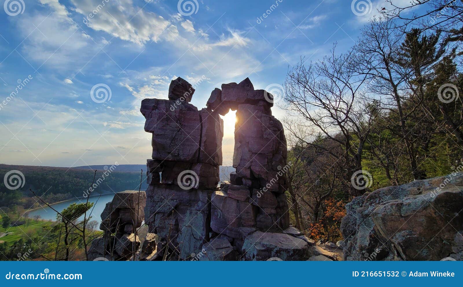 Devils Doorway Rock Formation at Devil Lake State Park Stock Photo ...