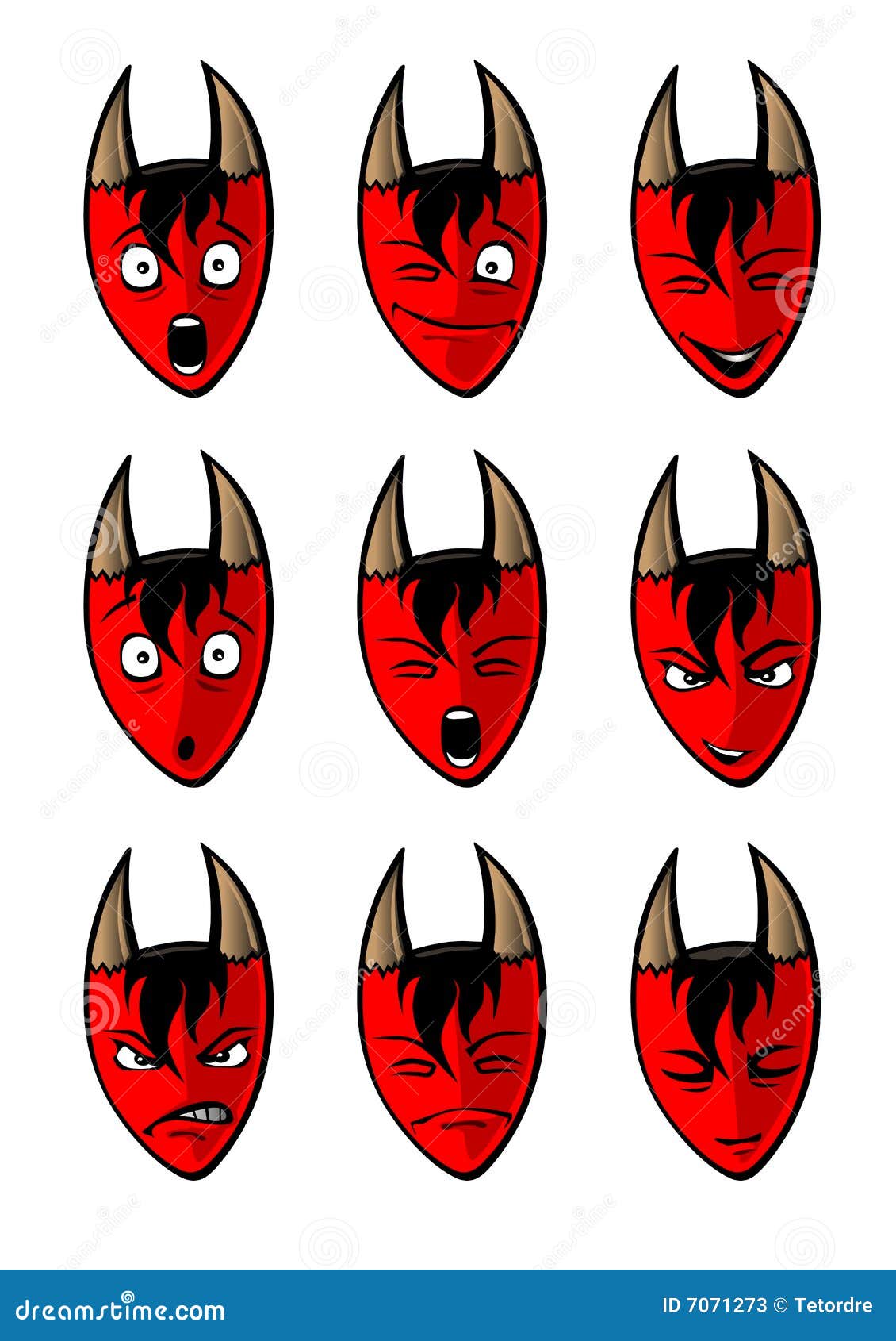 The devils faces stock illustration. Illustration of expression - 7071273
