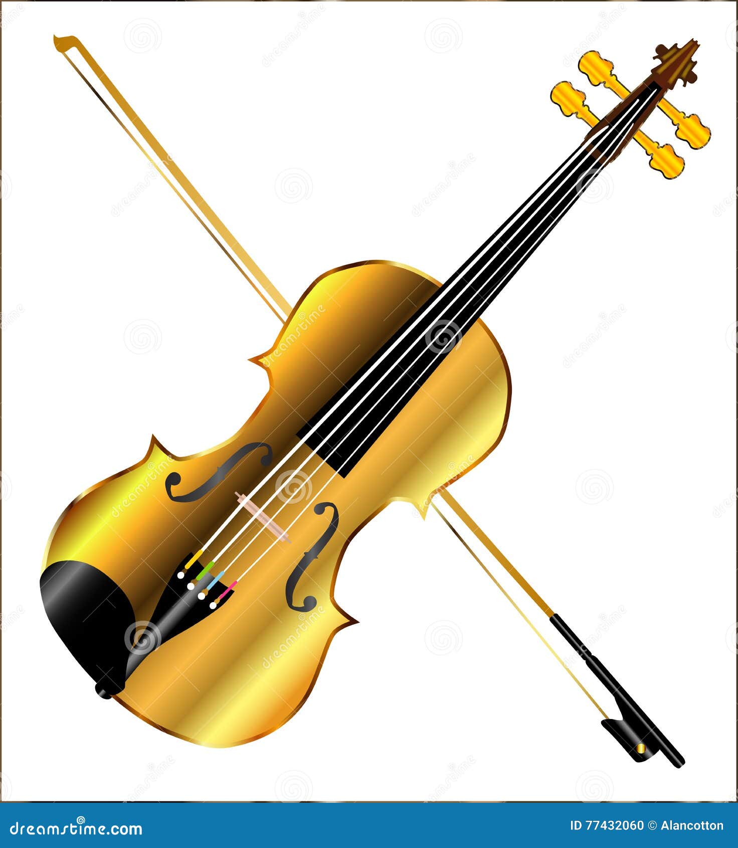 Devils Golden Fiddle stock vector. Illustration of instrument - 77432060
