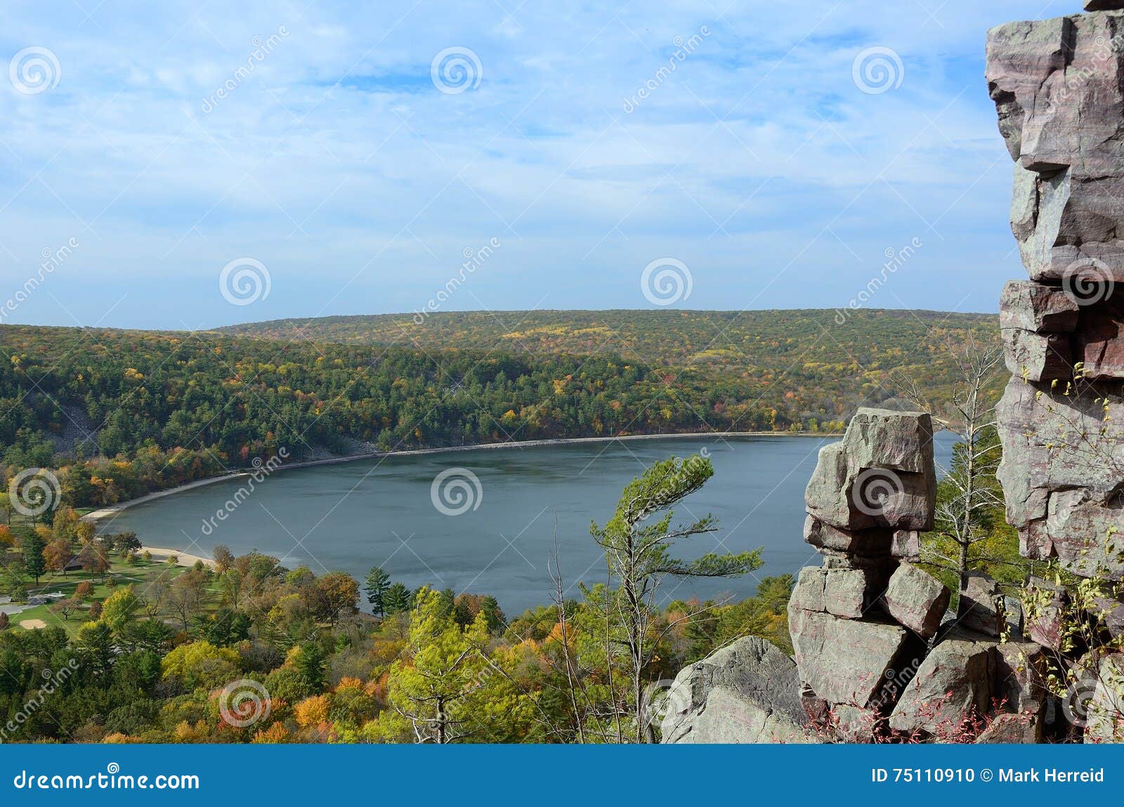 Devils Lake in the Fall stock photo. Image of nature - 75110910
