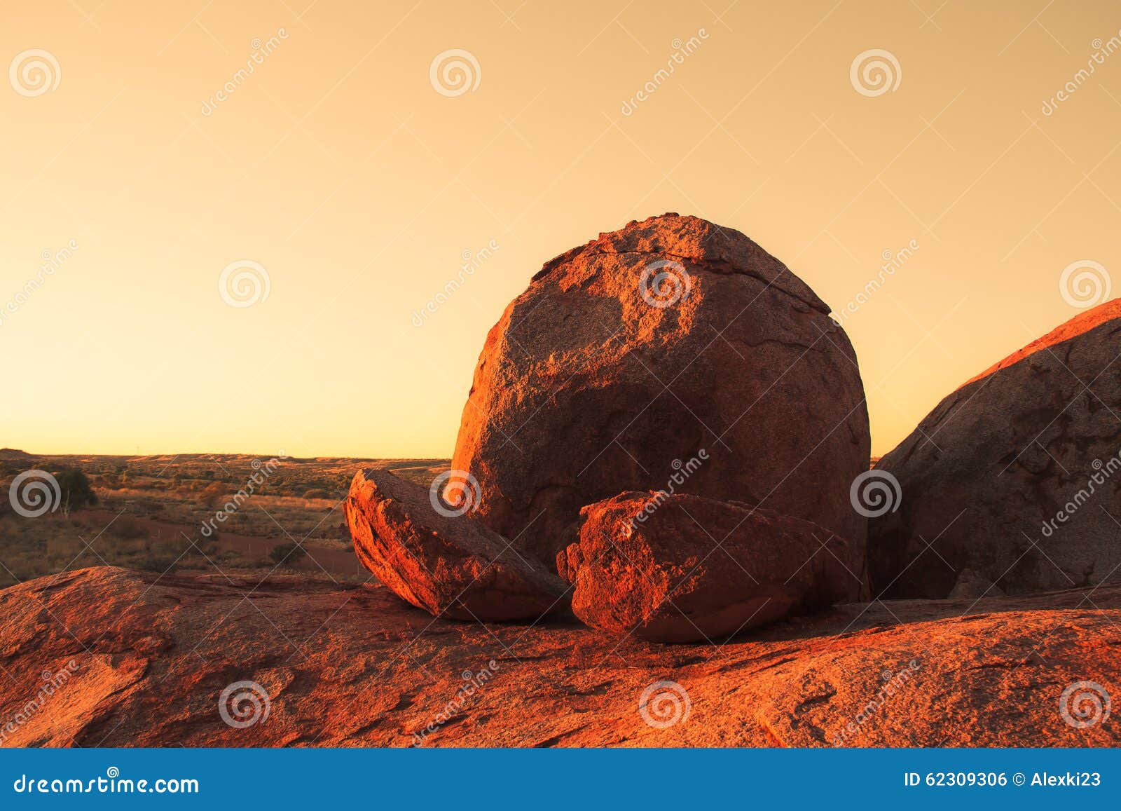 Devils Marbles stock photo. Image of scenic, sunset, marbles - 62309306