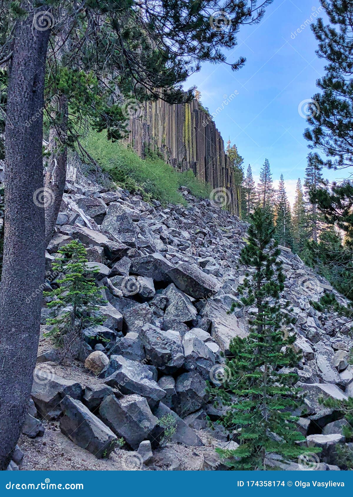 Devils Postpile National Monument Stock Photo - Image of people ...