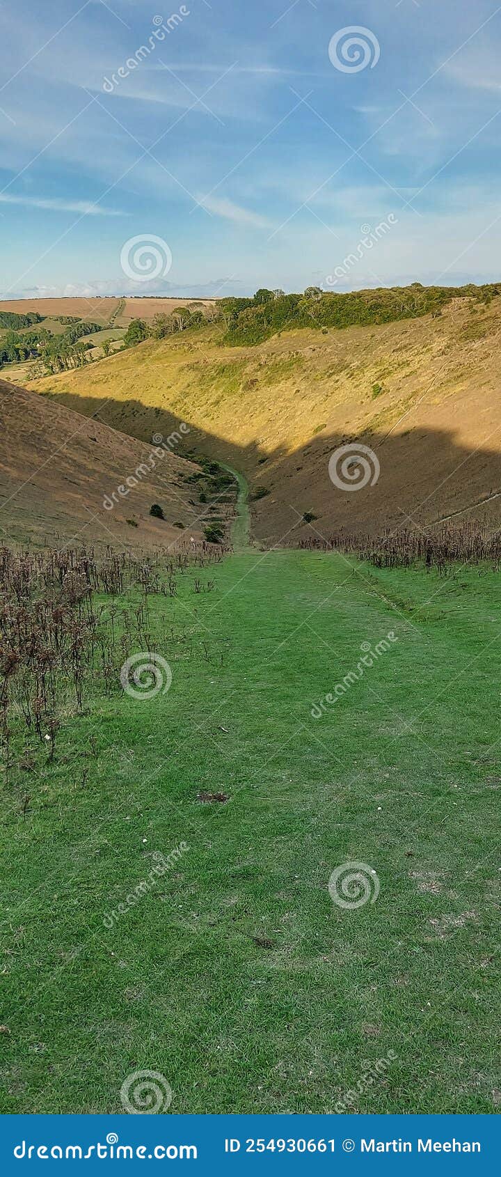 The Devils Punchbowl on the Sussex Southdowns in England Stock Image ...