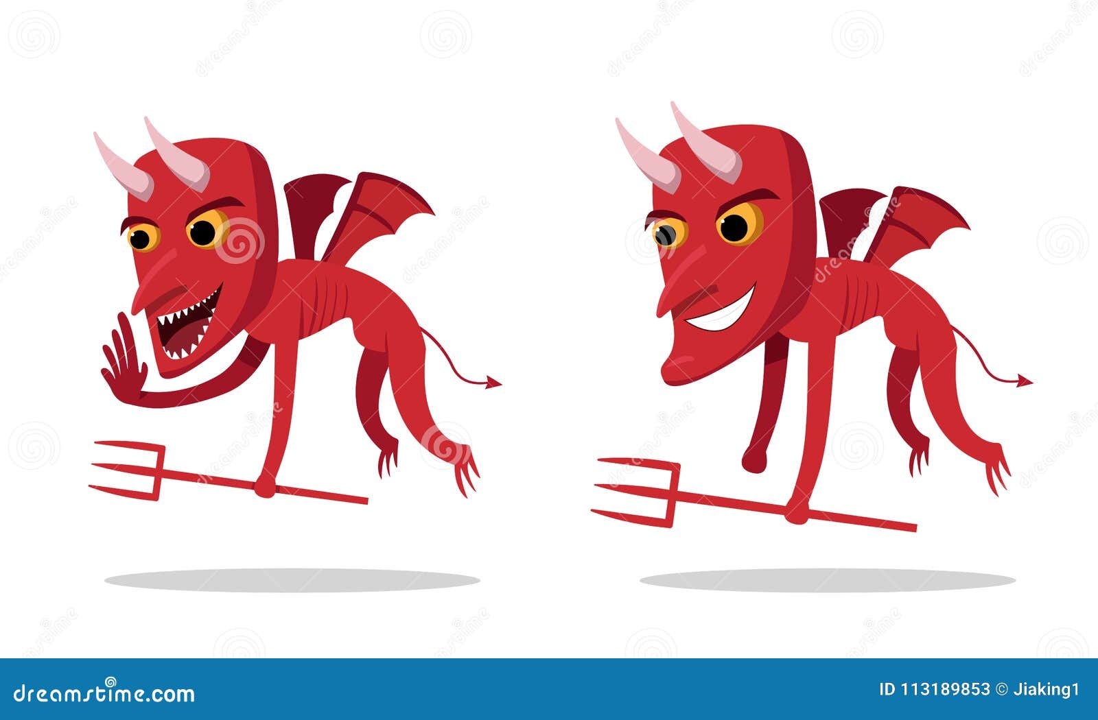 Devils Talking and Whispering, Side View, Vector Stock Vector ...