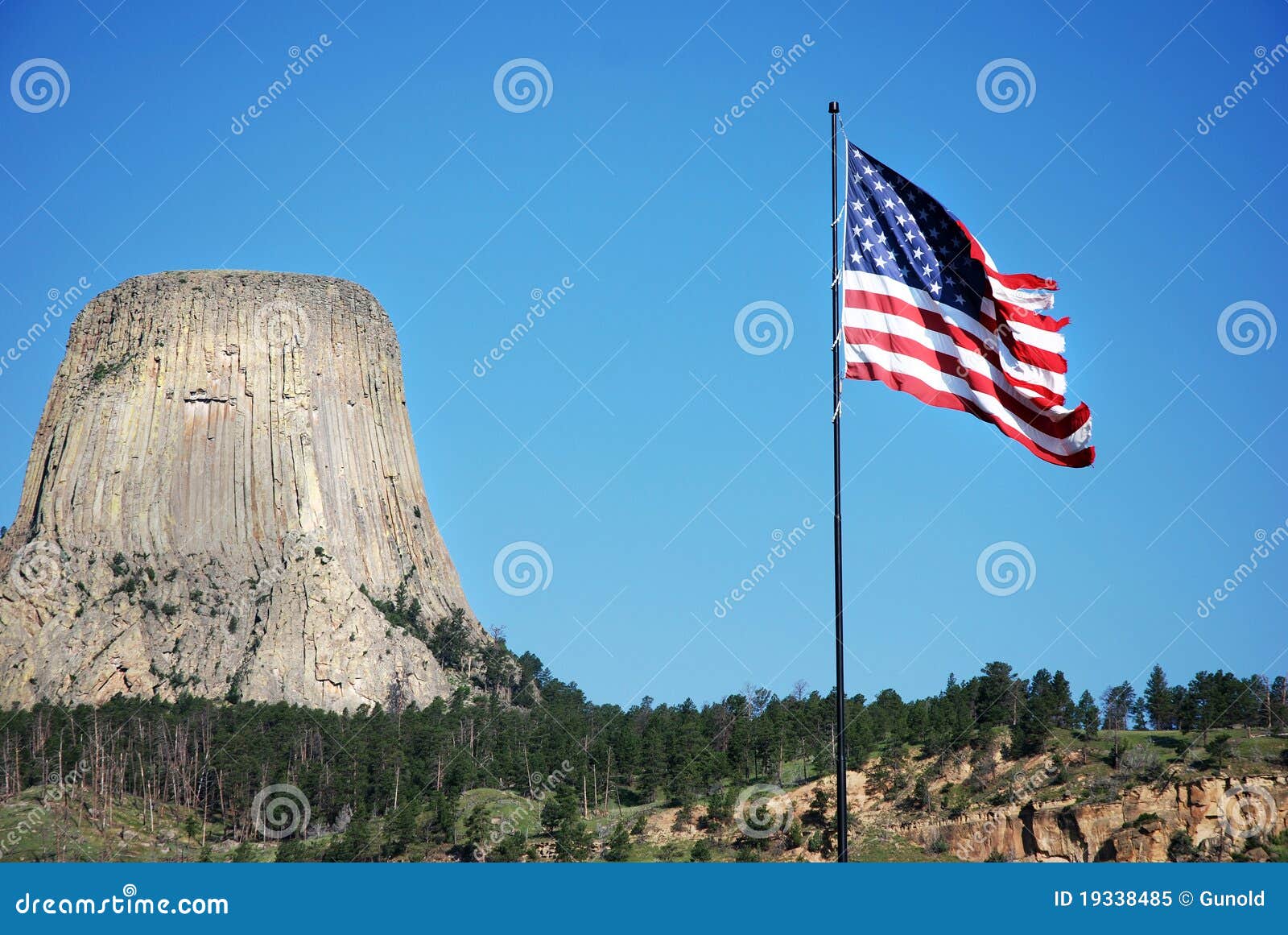 Devils Tower stock image. Image of devils, flag, indians - 19338485