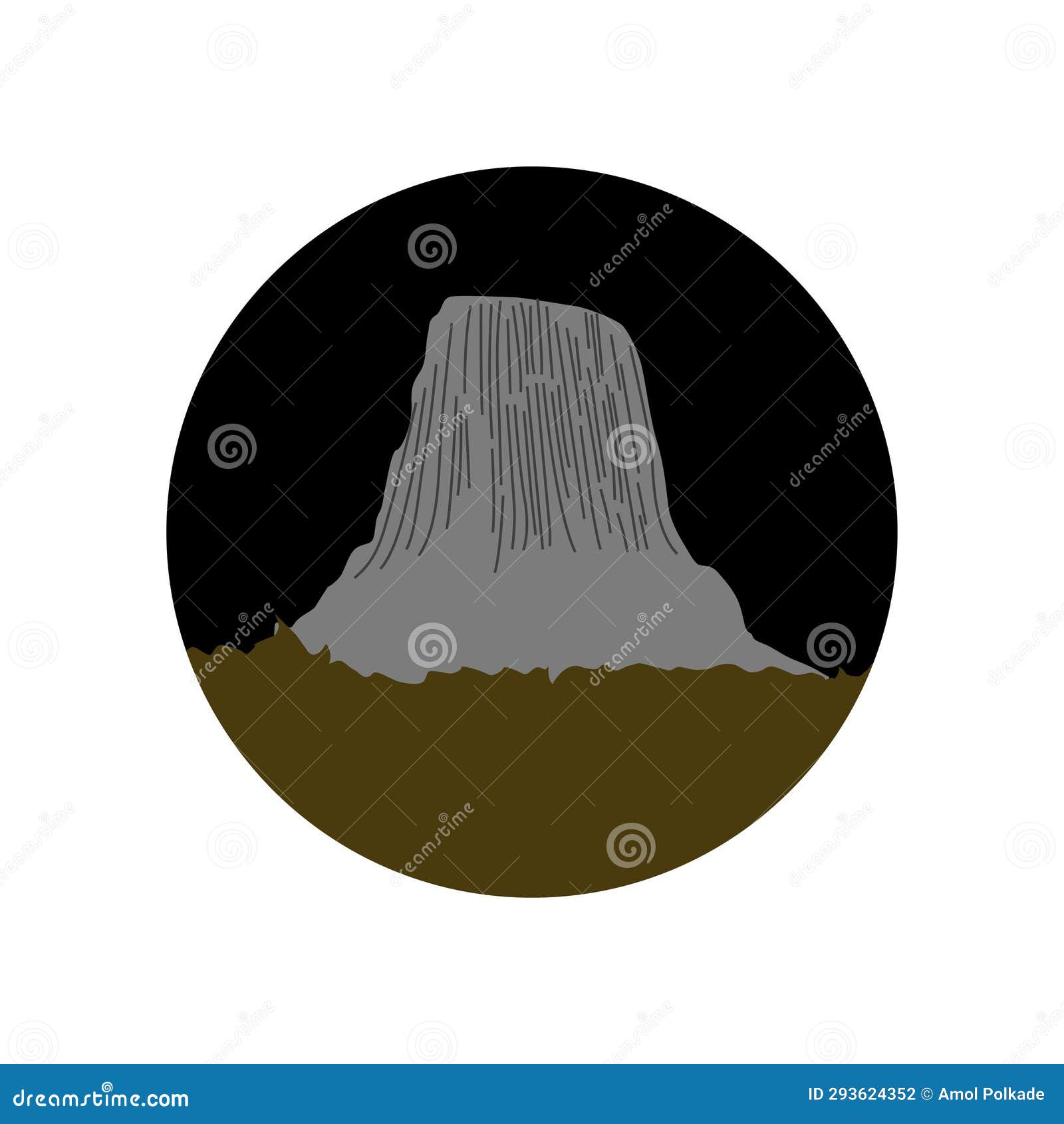 Devils Tower Lodge in Devils Tower, Wyoming Vector Icon Stock Vector ...